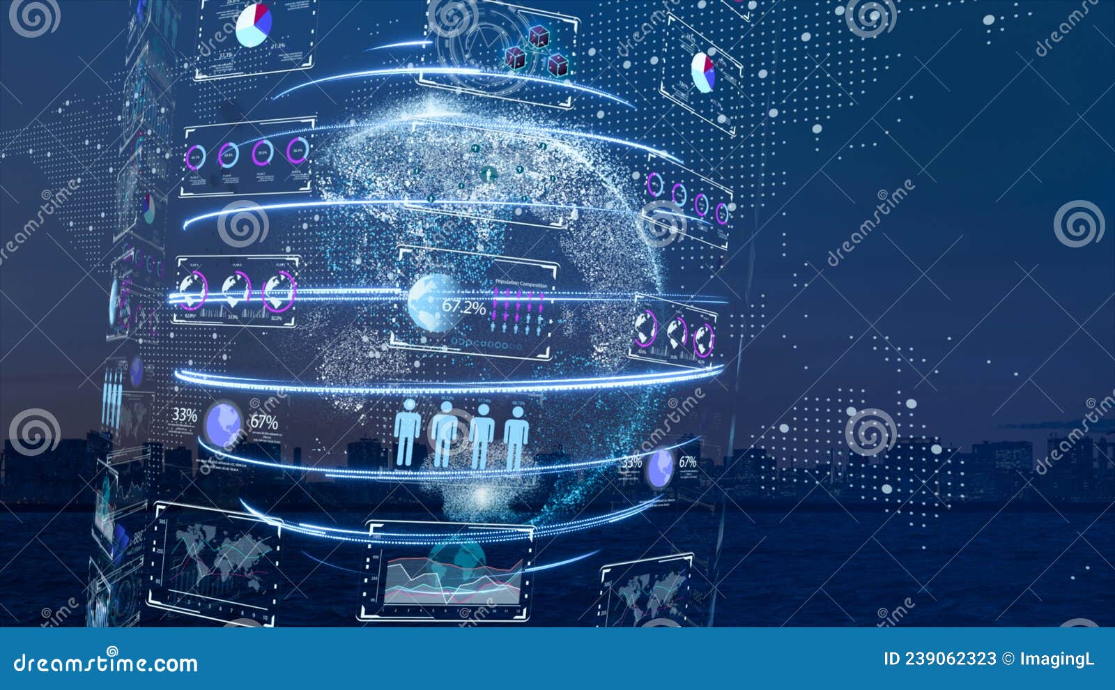 5G and AI Technology, Global Communication Network Concept. 6G Image ...