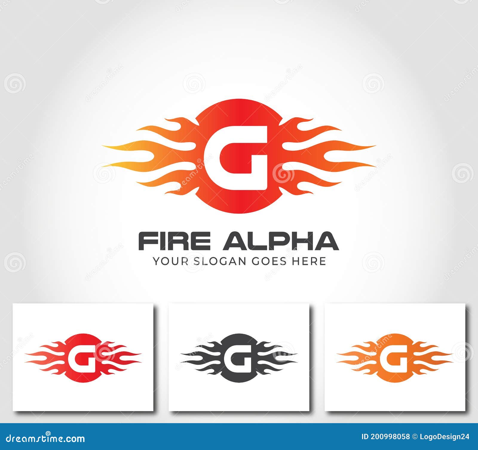 G Alphabet Fire Logo Design Concept Stock Vector - Illustration of ...