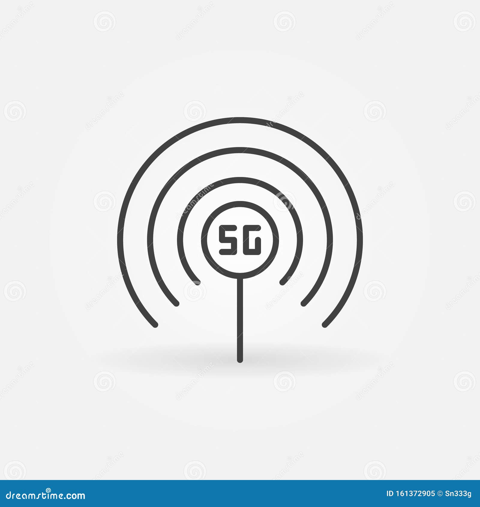 5g Antenna Concept Vector Icon In Thin Line Style Stock Vector