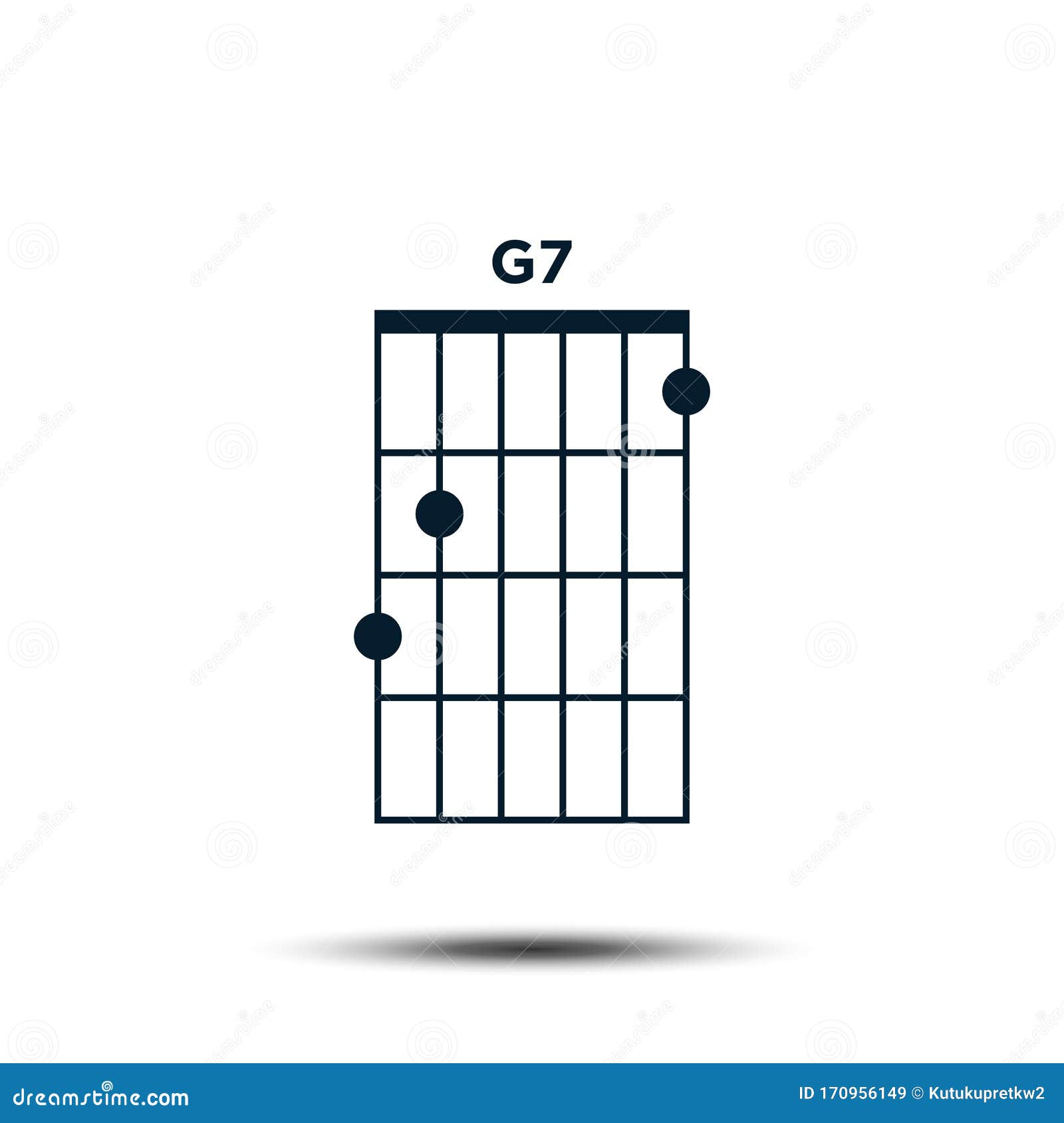 G7, Basic Guitar Chord Chart Icon Vector Template Stock Vector ...