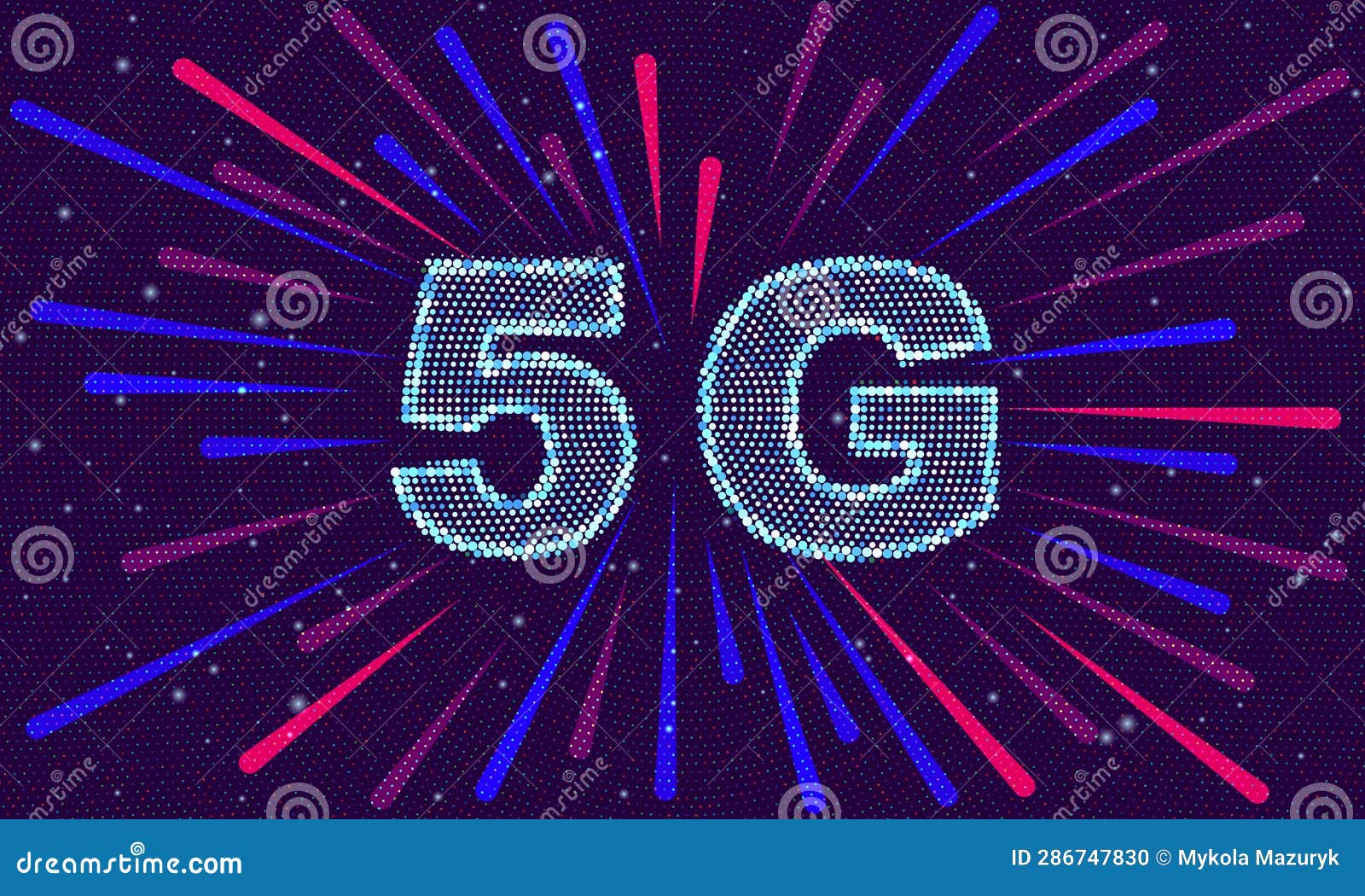 5g Big Data Explosion with Radiation Elements. Speed Data Channel Stock ...