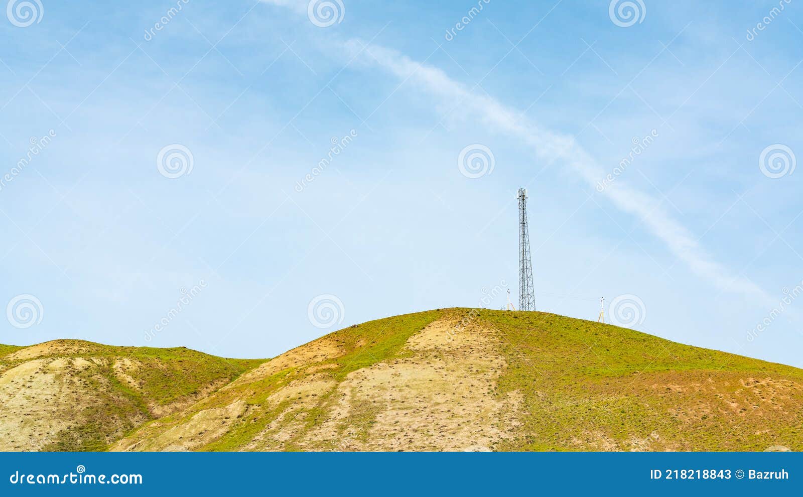 5G Cell Tower on Top of the Hill Stock Image - Image of telephone ...