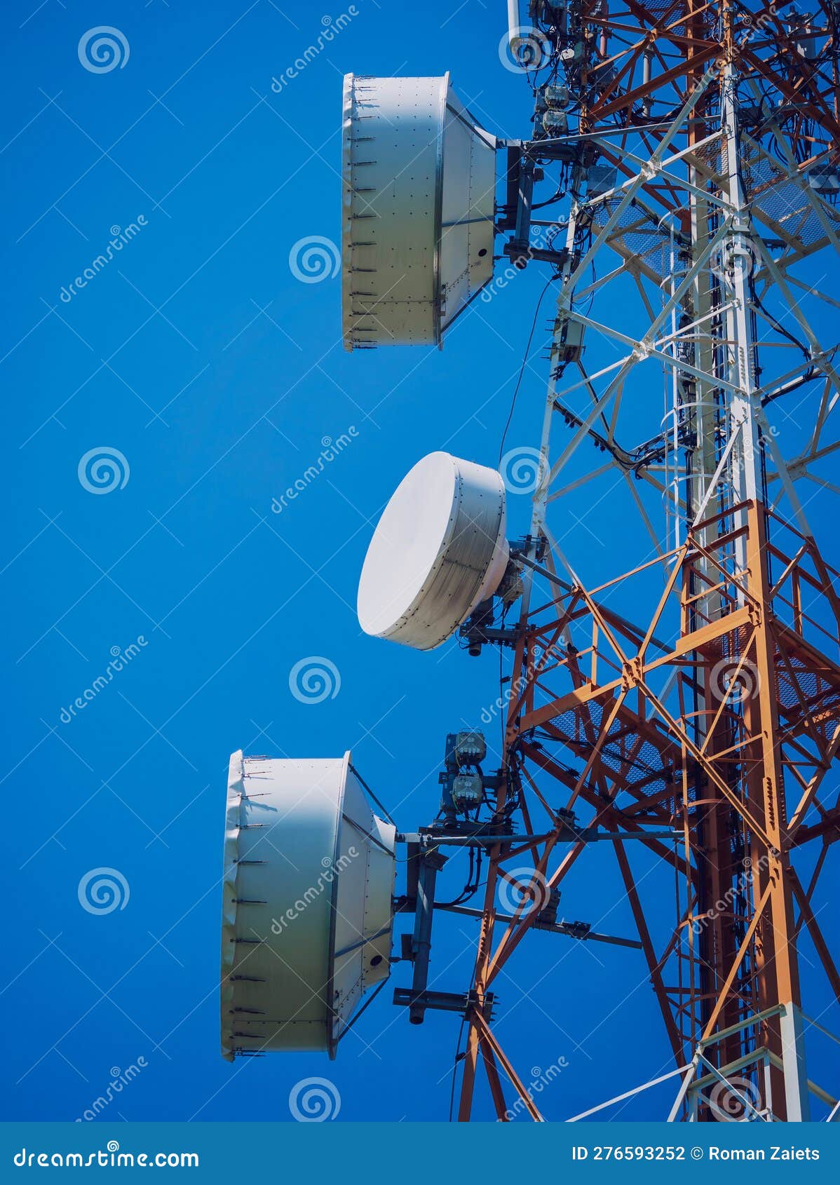 5G Cell Towers for Smart Mobile Telephone on Sky Background Stock Photo ...