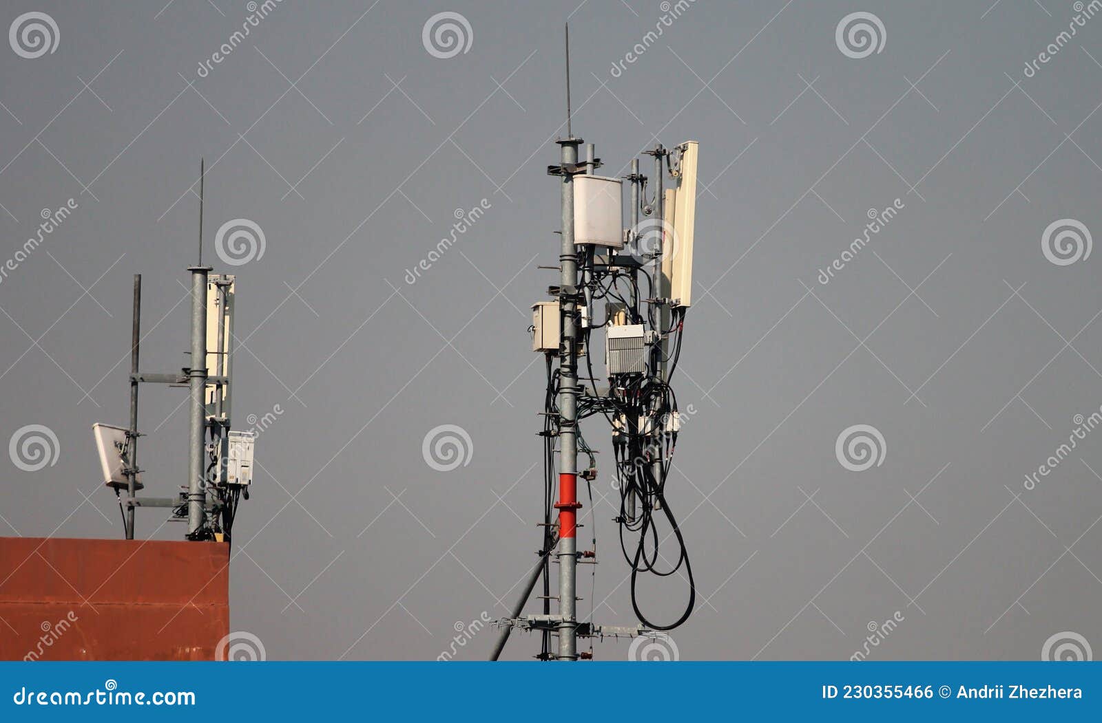 3G, 4G and 5G Cellular Antennas. Base Transceiver Station ...