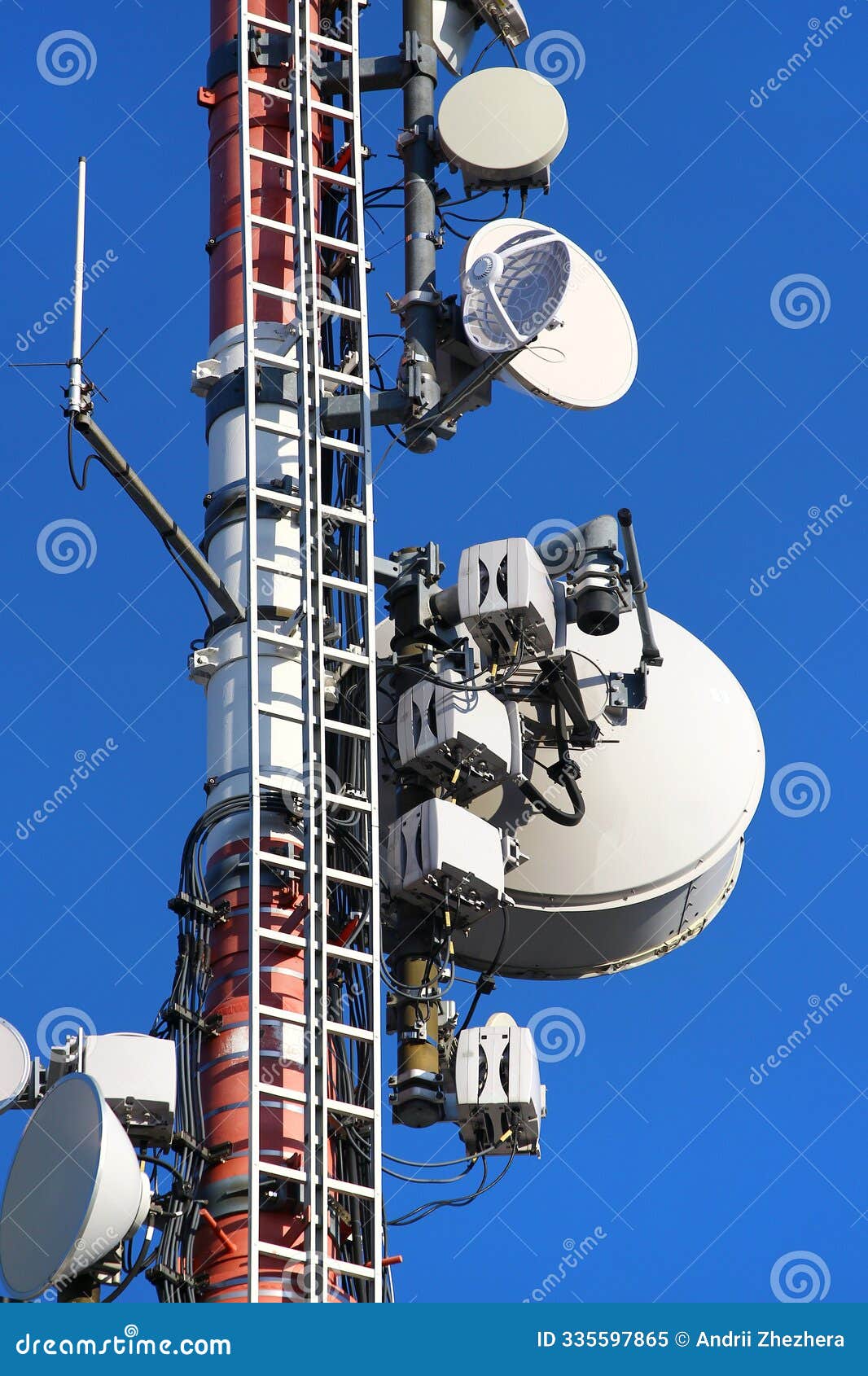 3G, 4G and 5G Cellular Antennas. Base Transceiver Station ...