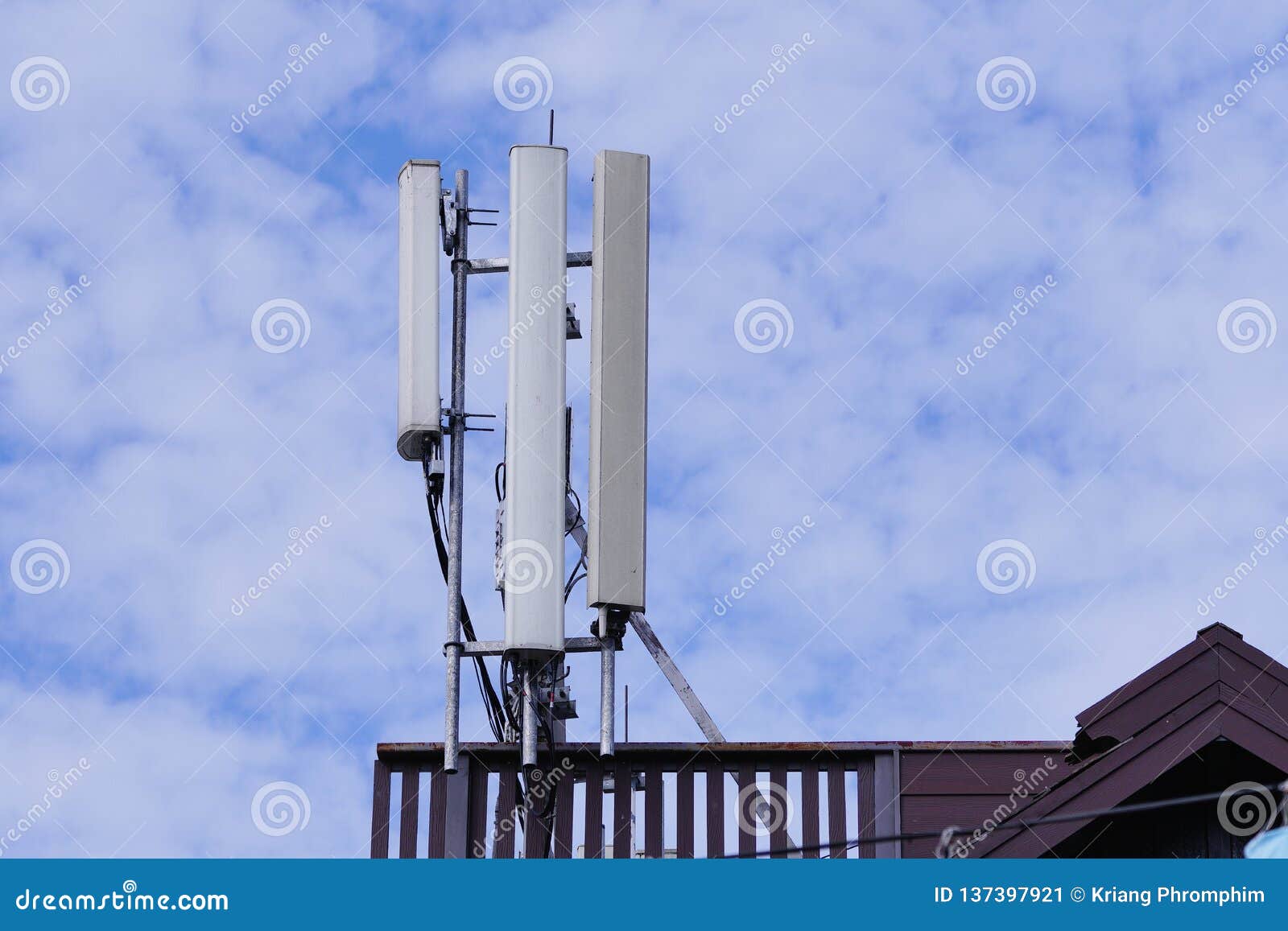 Telecommunication Tower. Wireless Communication Antenna Transmitter ...