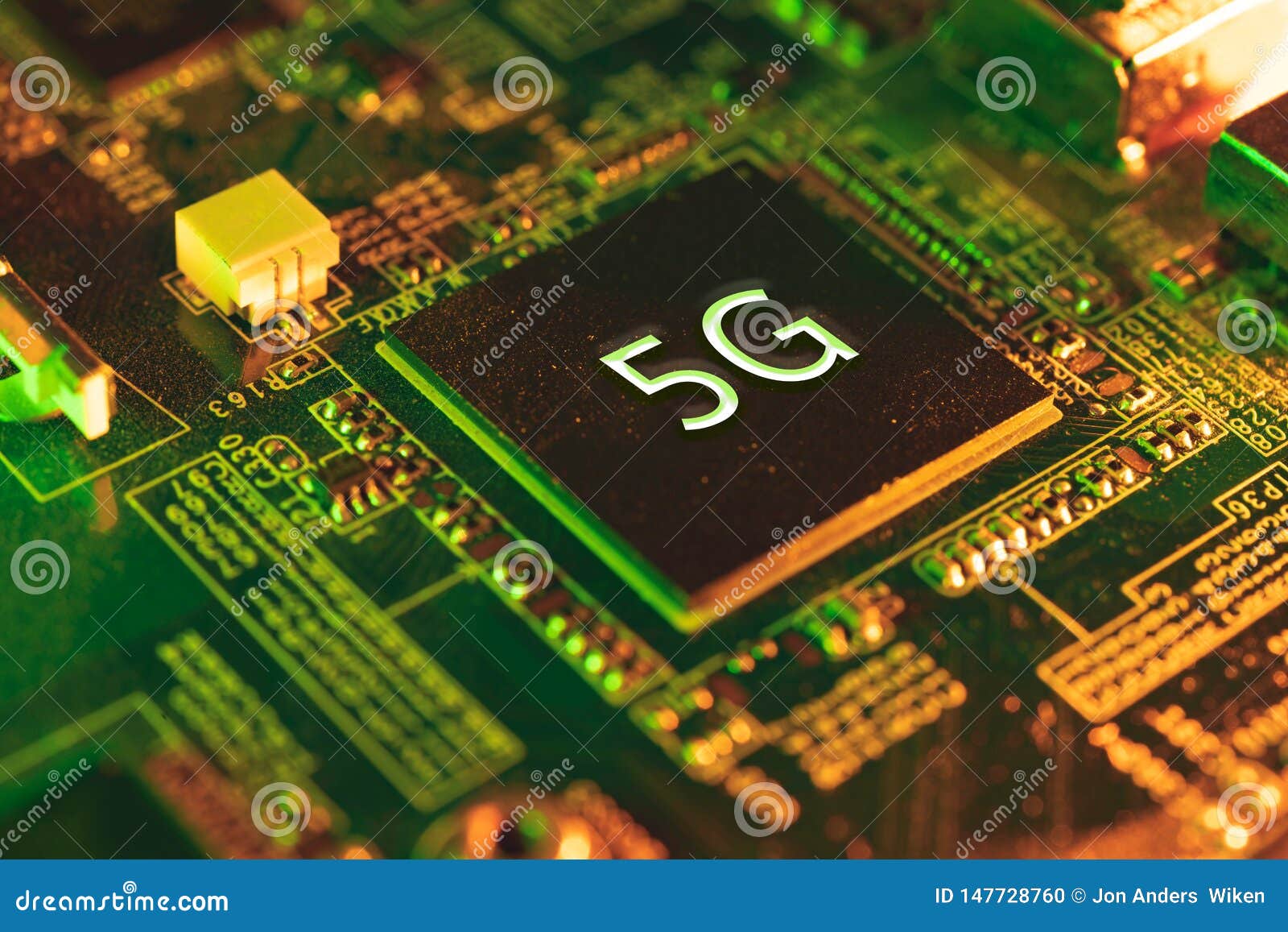 5g Chip Closeup on Motherboard. Stock Photo - Image of binary, mobile ...