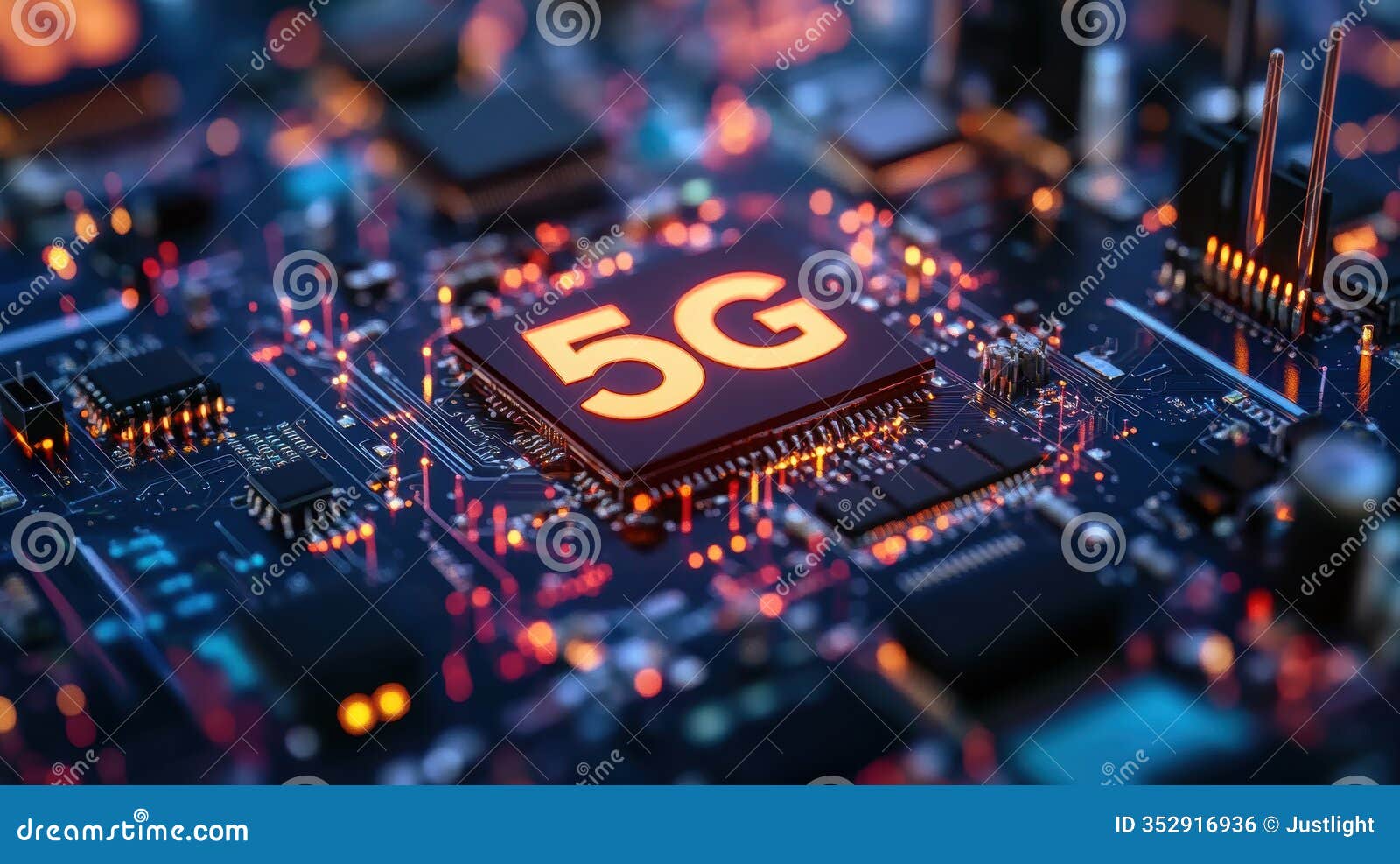 5g Chip Enabling High Speed Wireless Communication on Circuit Board ...