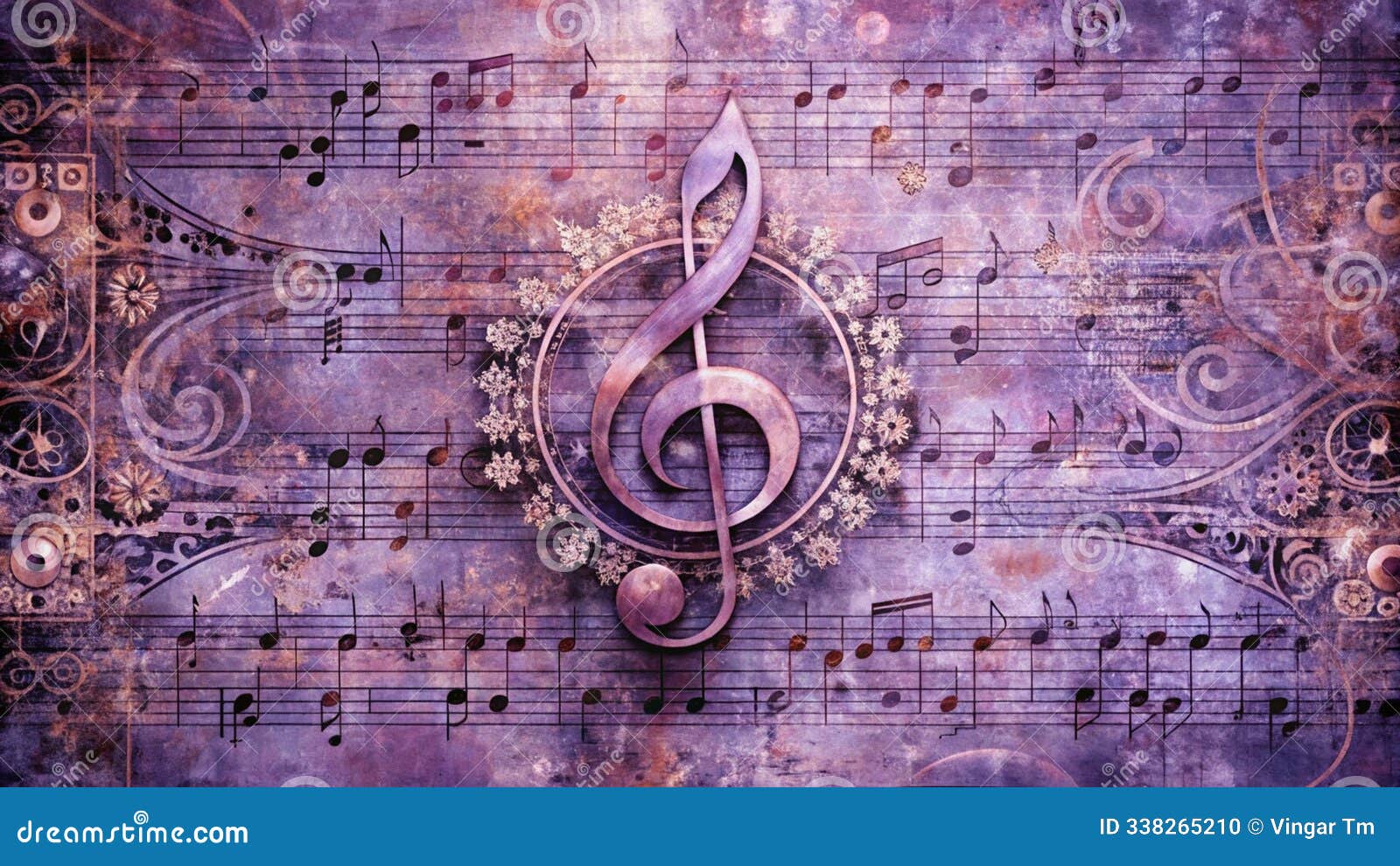 G Clef on a Vintage Music Sheet Background Stock Illustration ...