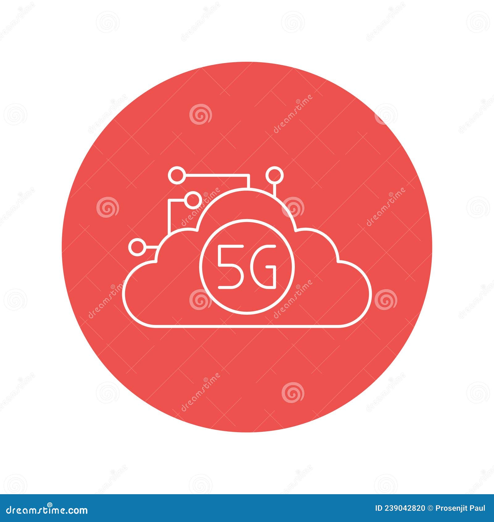 5G cloud technology icon stock vector. Illustration of global - 239042820