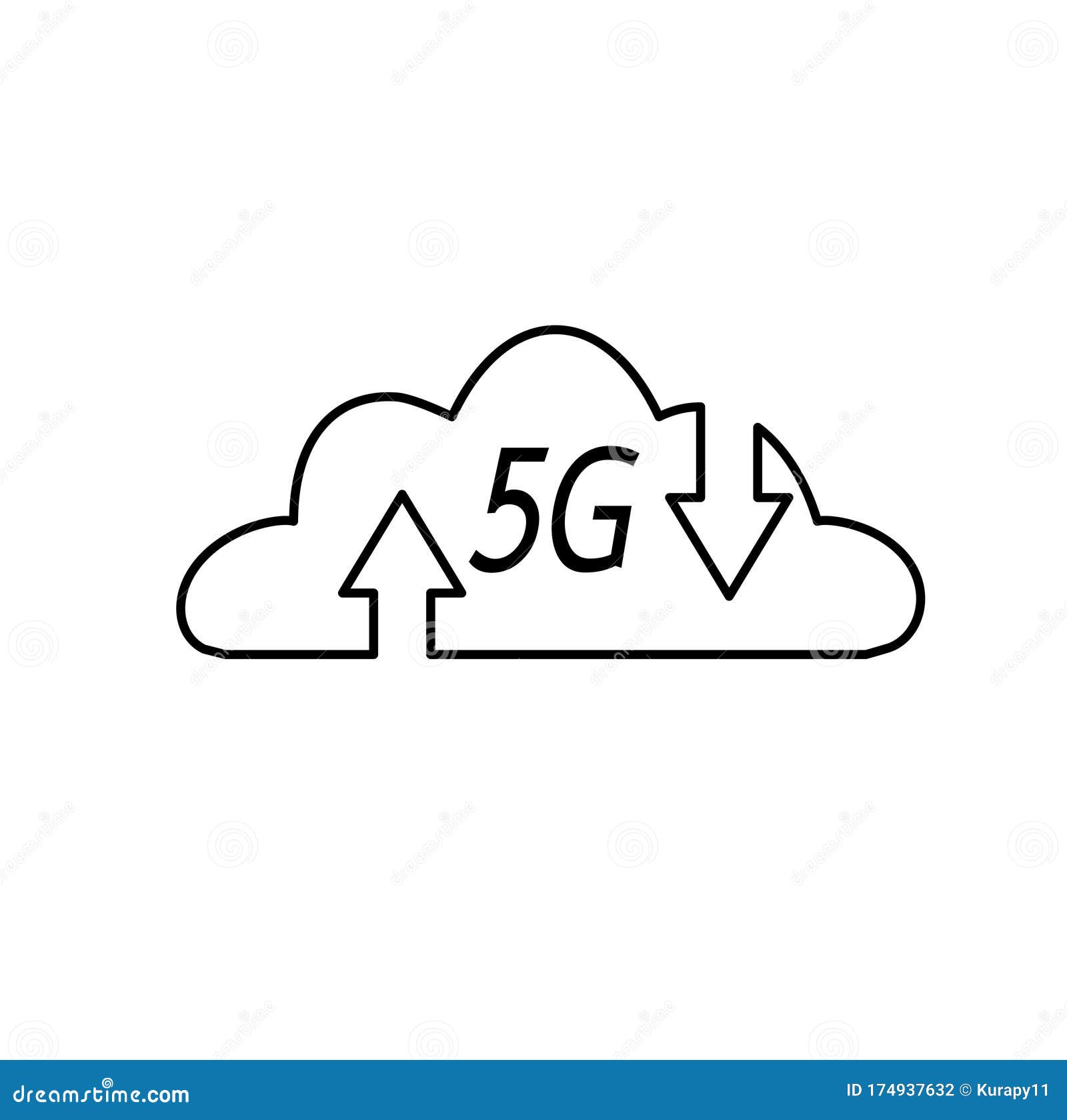 5G Cloud Technology Icon. Flat Illustration of 5G Cloud Technology ...