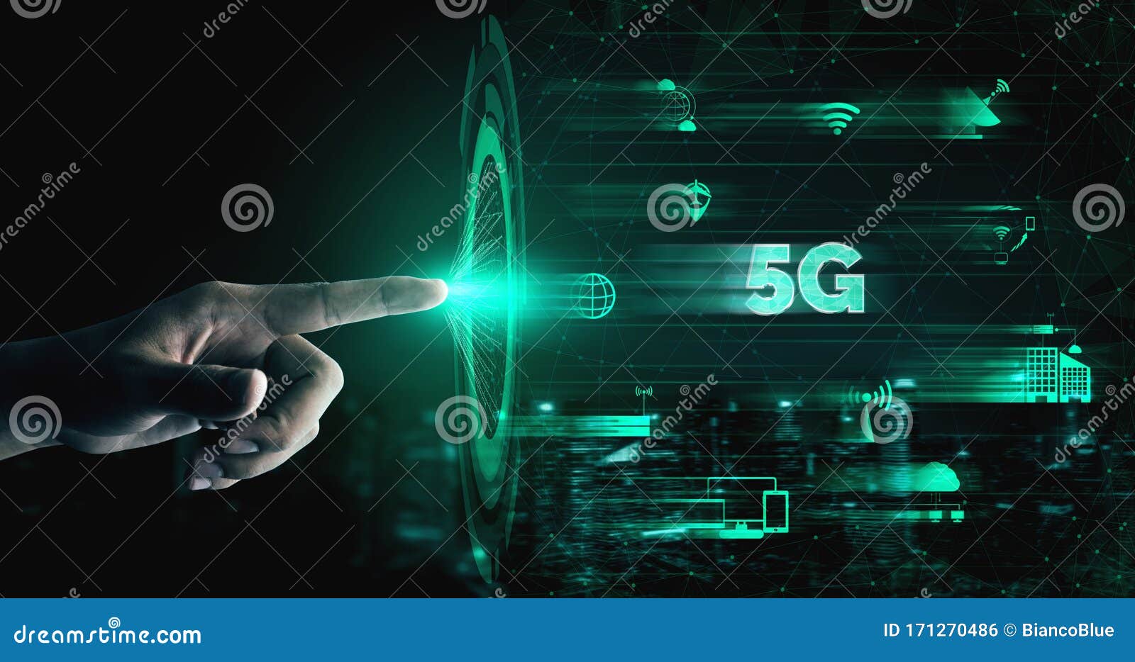 5G Communication Technology of Internet Network Stock Photo - Image of ...