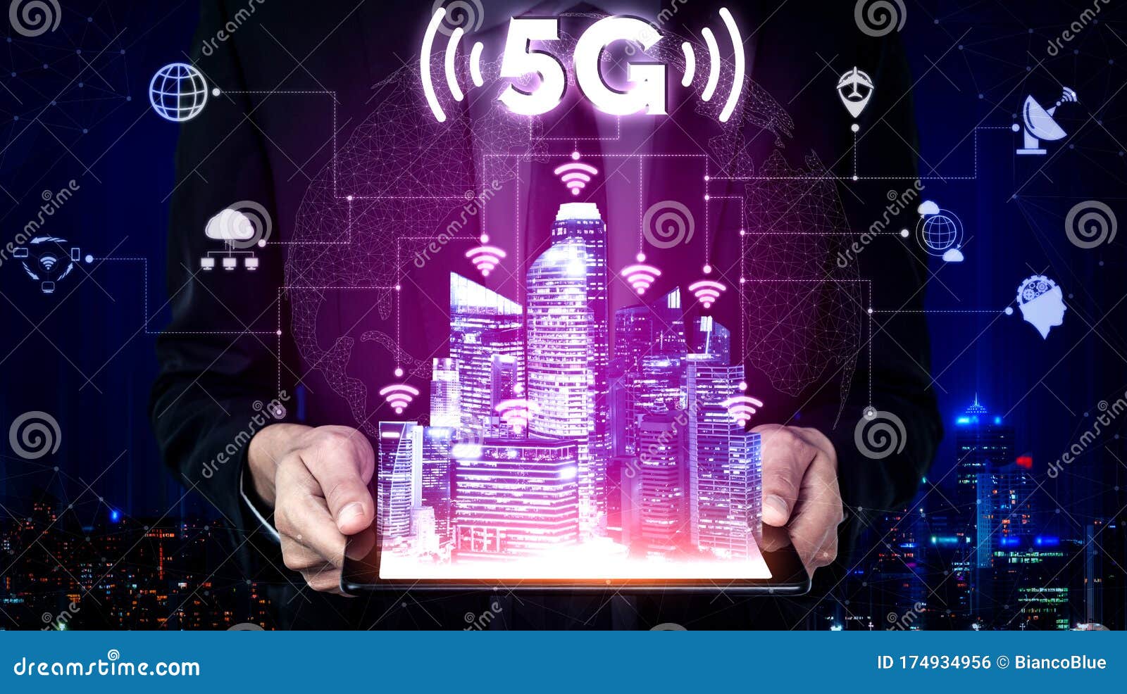 5G Communication Technology of Internet Network Stock Photo - Image of ...
