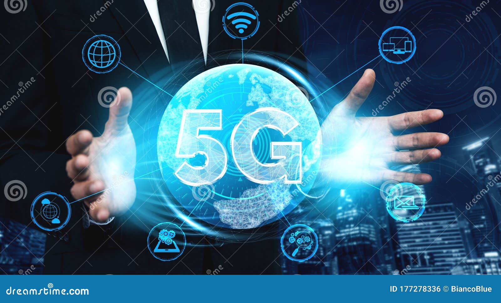5G Communication Technology of Internet Network Stock Photo - Image of ...