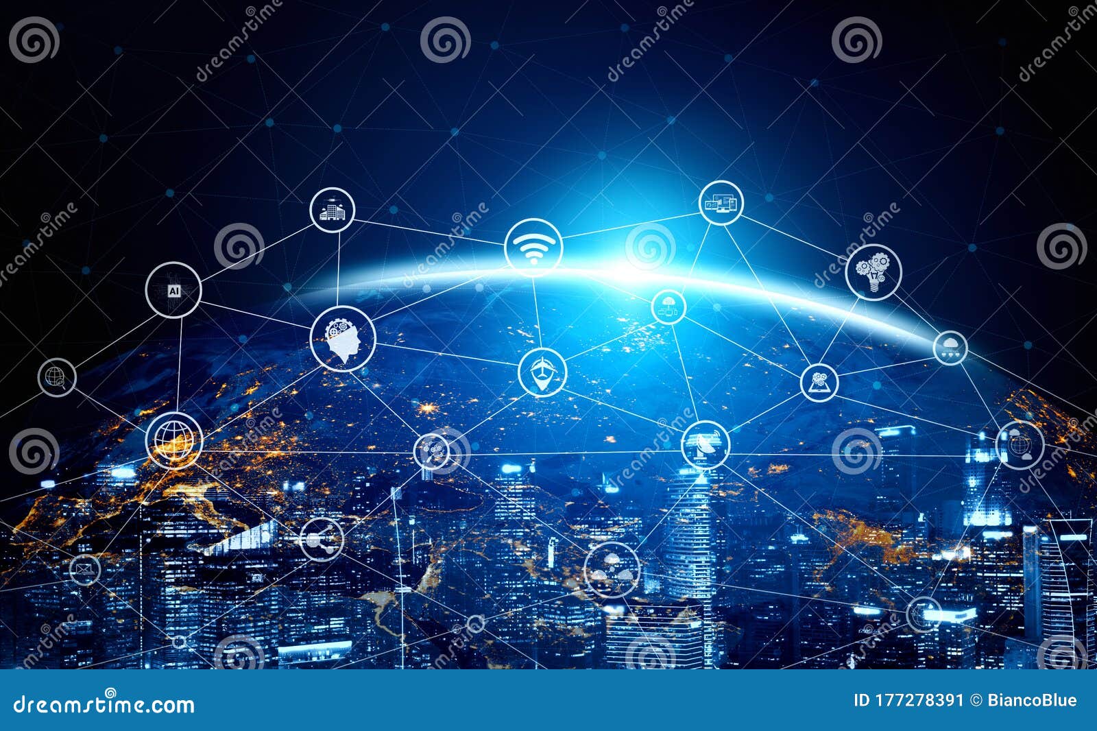 5G Communication Technology of Internet Network Stock Image - Image of ...