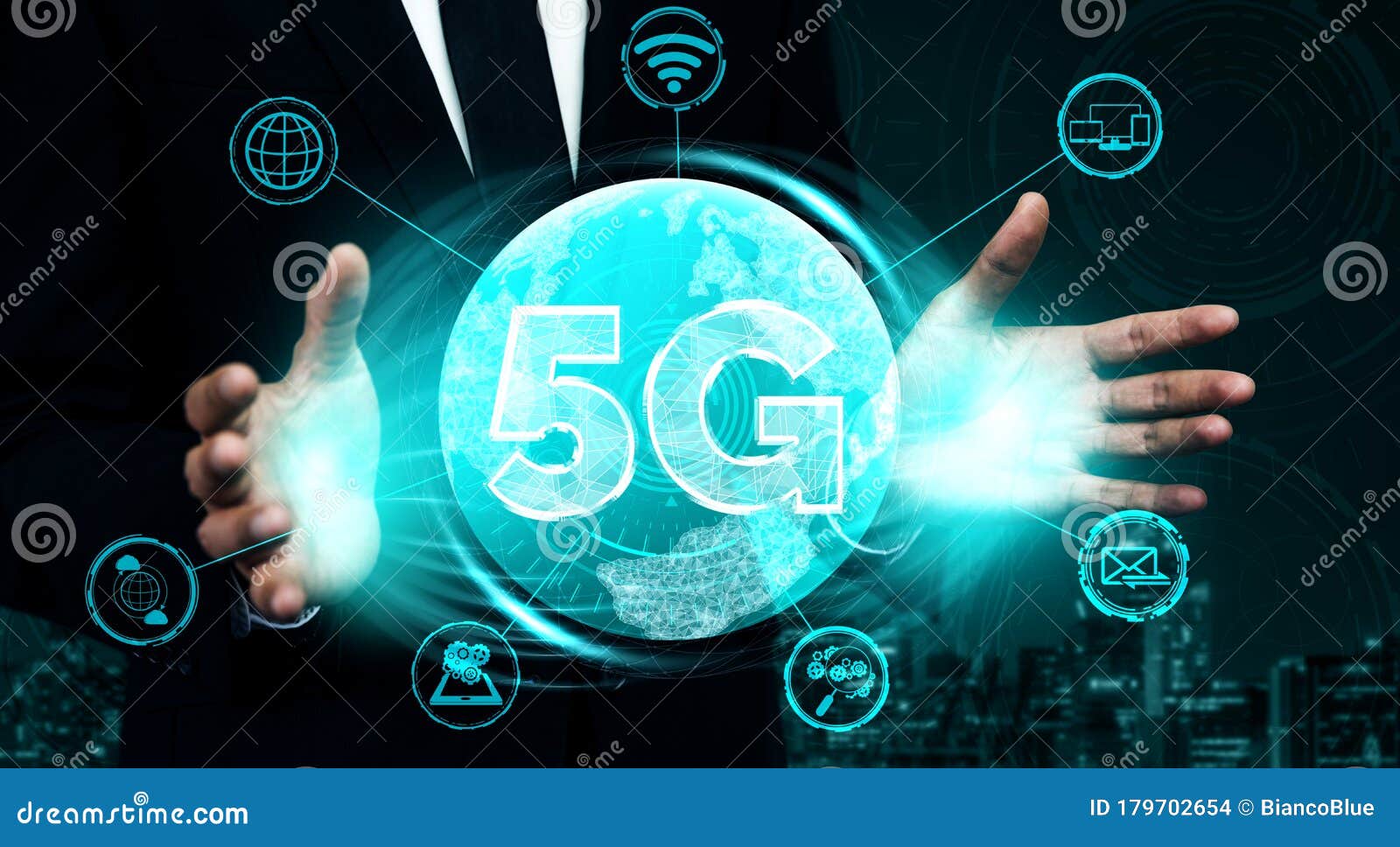5G Communication Technology of Internet Network Stock Photo - Image of ...