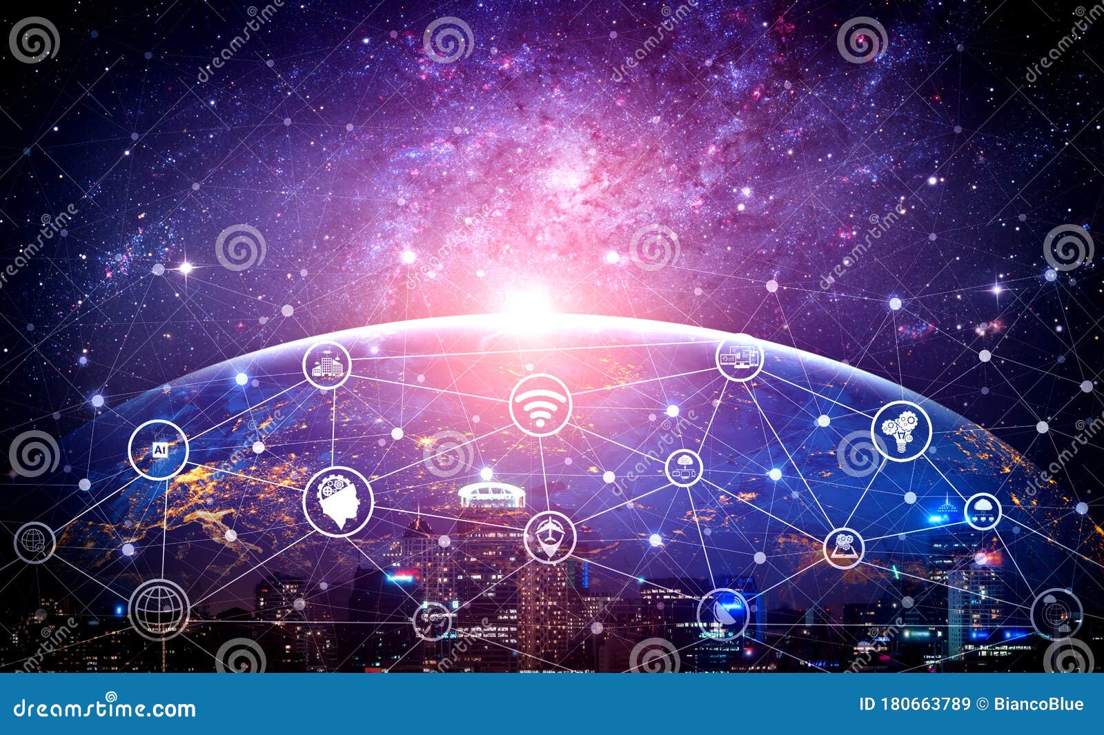 5G Communication Technology of Internet Network Stock Illustration ...