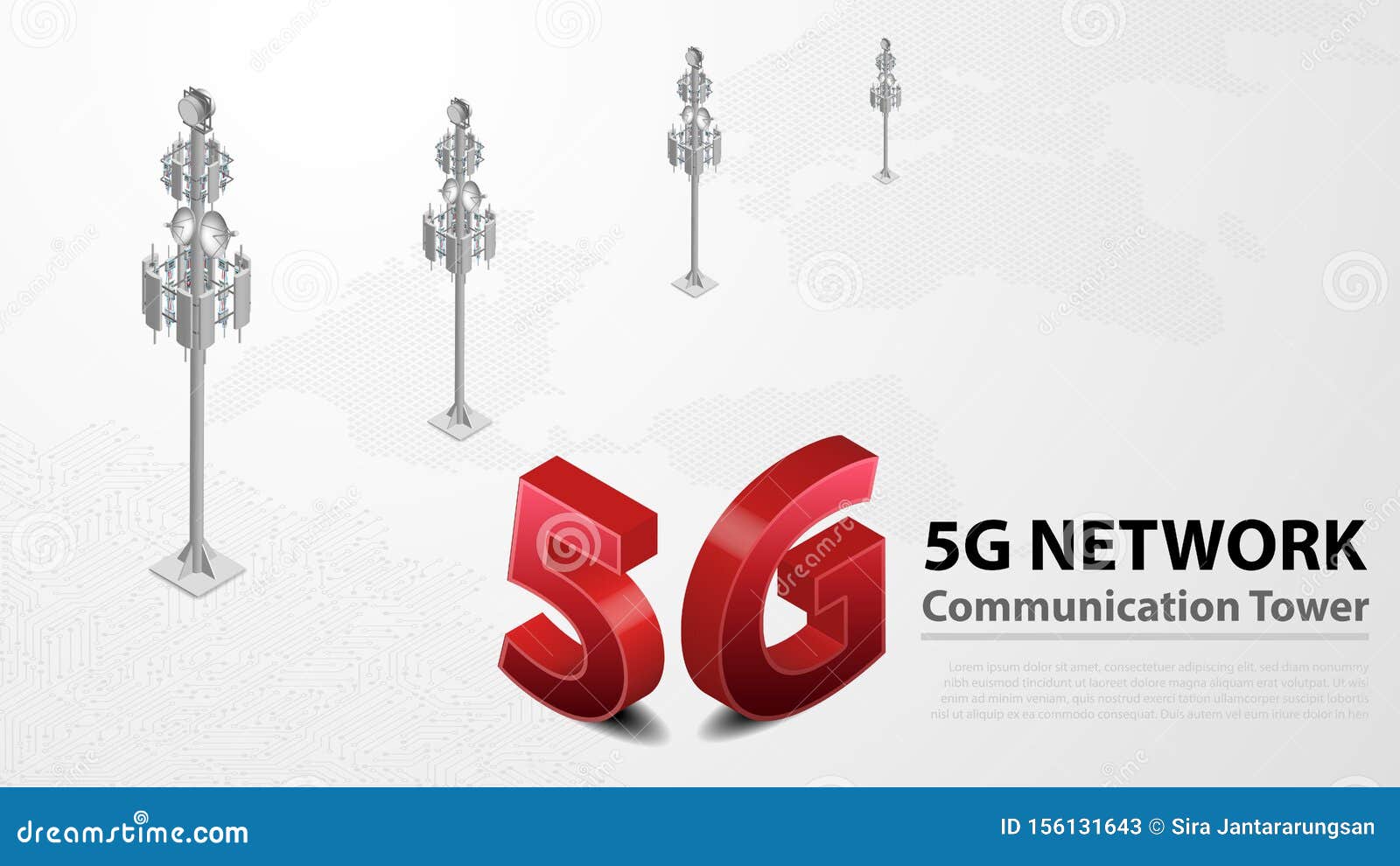 5g Tower. Wireless Communication. Internet Broadcast. 3d Render, Low ...