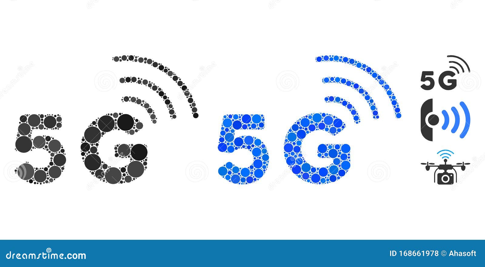5G Mosaic Icon of Circle Dots Stock Vector - Illustration of fourth ...