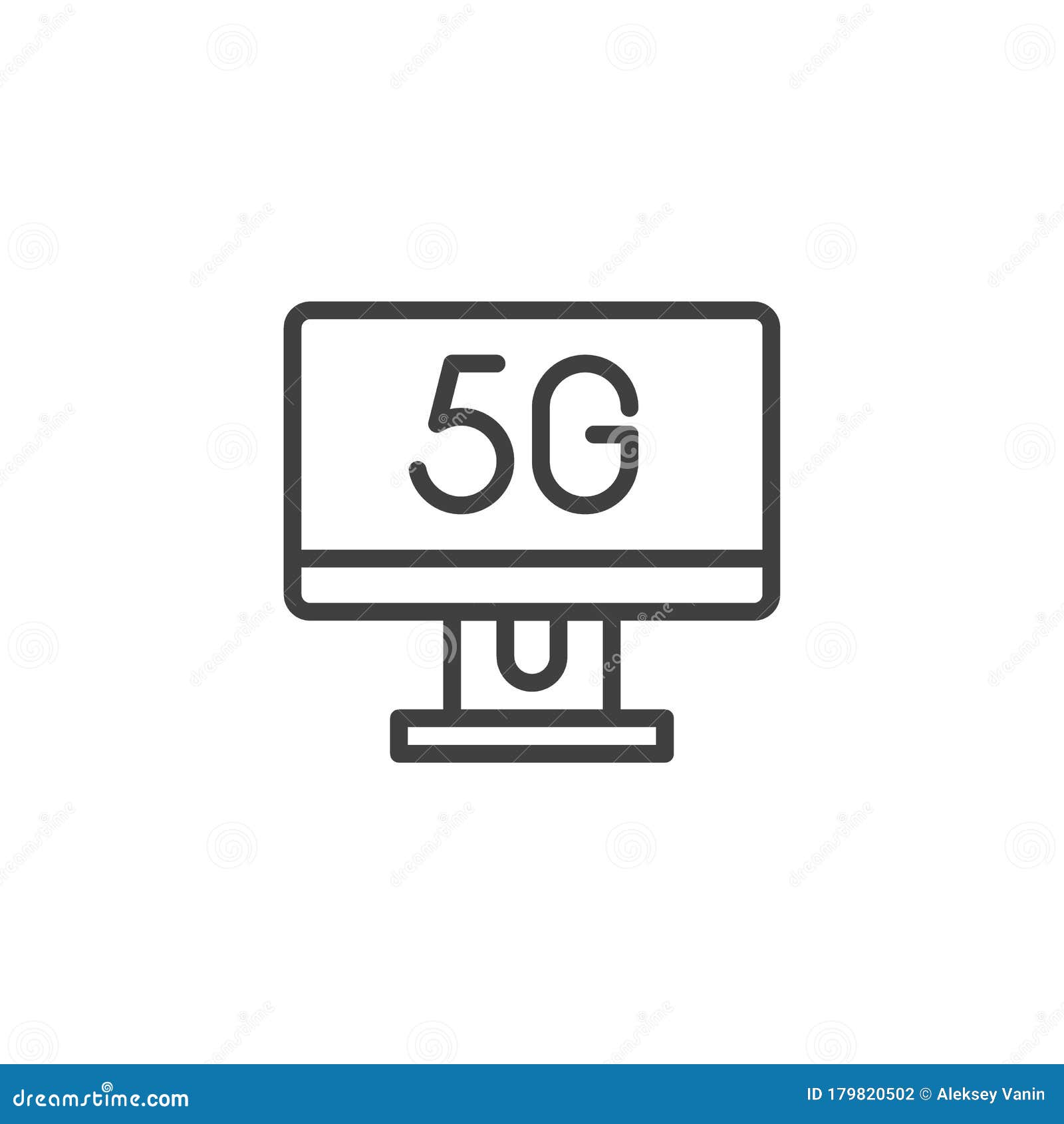 5G Computer Display Line Icon Stock Vector - Illustration of design ...