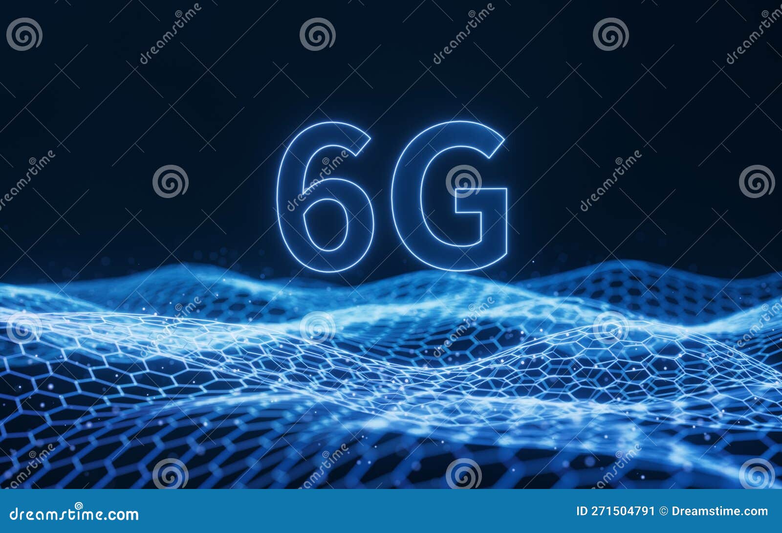 6G Concept, Science and Technology, 3d Rendering Stock Illustration ...