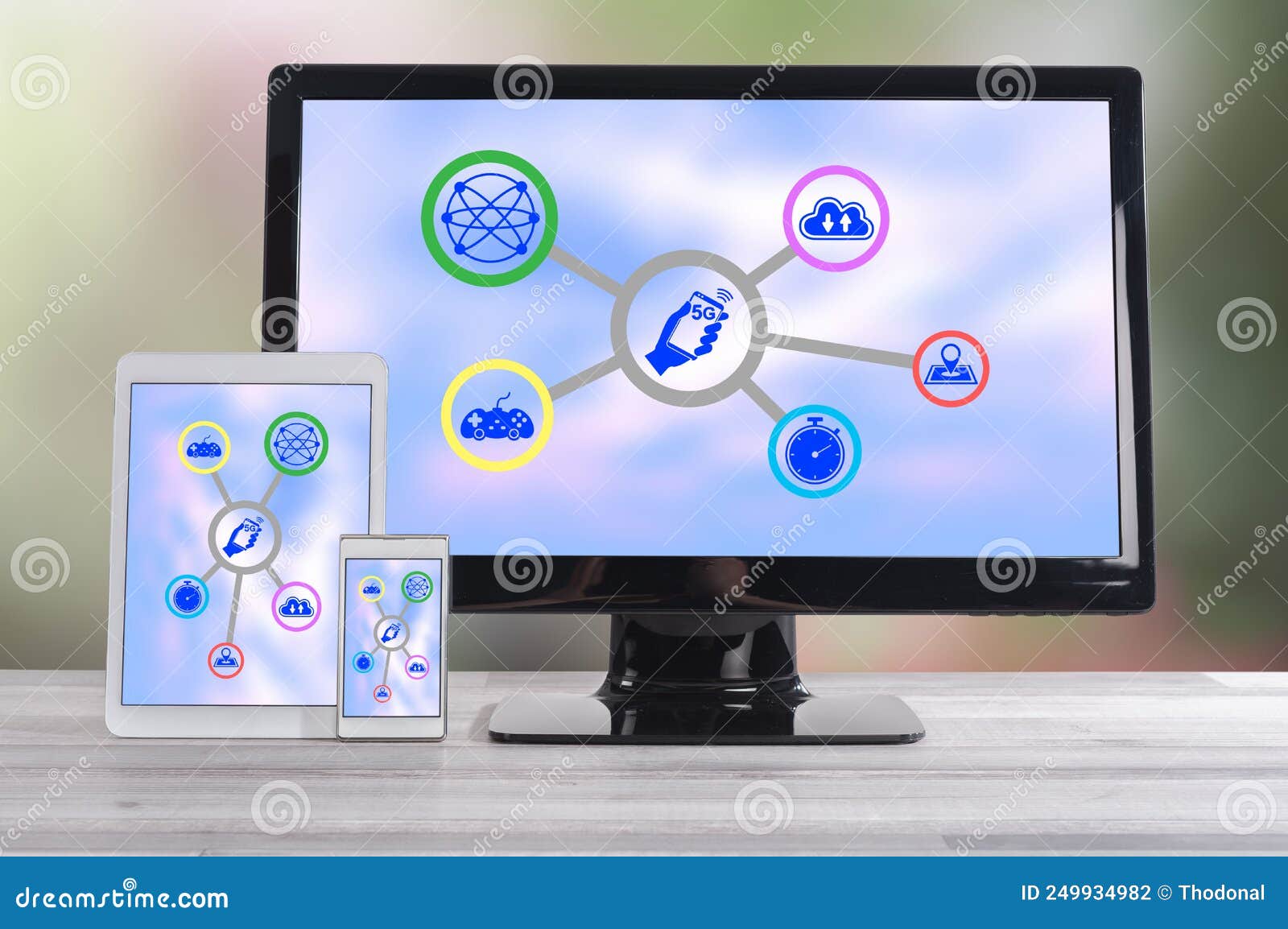 5g Concept on Different Devices Stock Photo - Image of connection ...