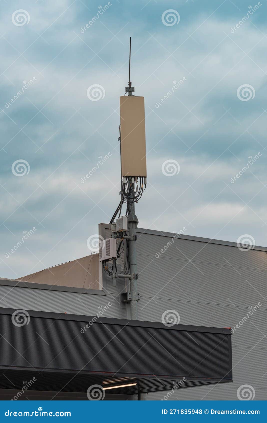 5G Connection Cellular Network Antenna Base Station on the ...
