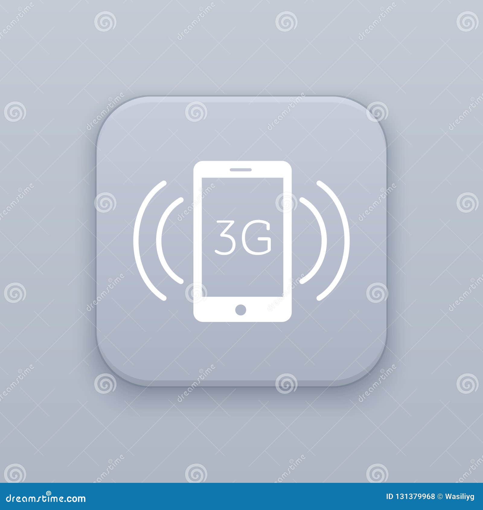 3G Connection, Gray Vector Button with White Icon Stock Vector ...