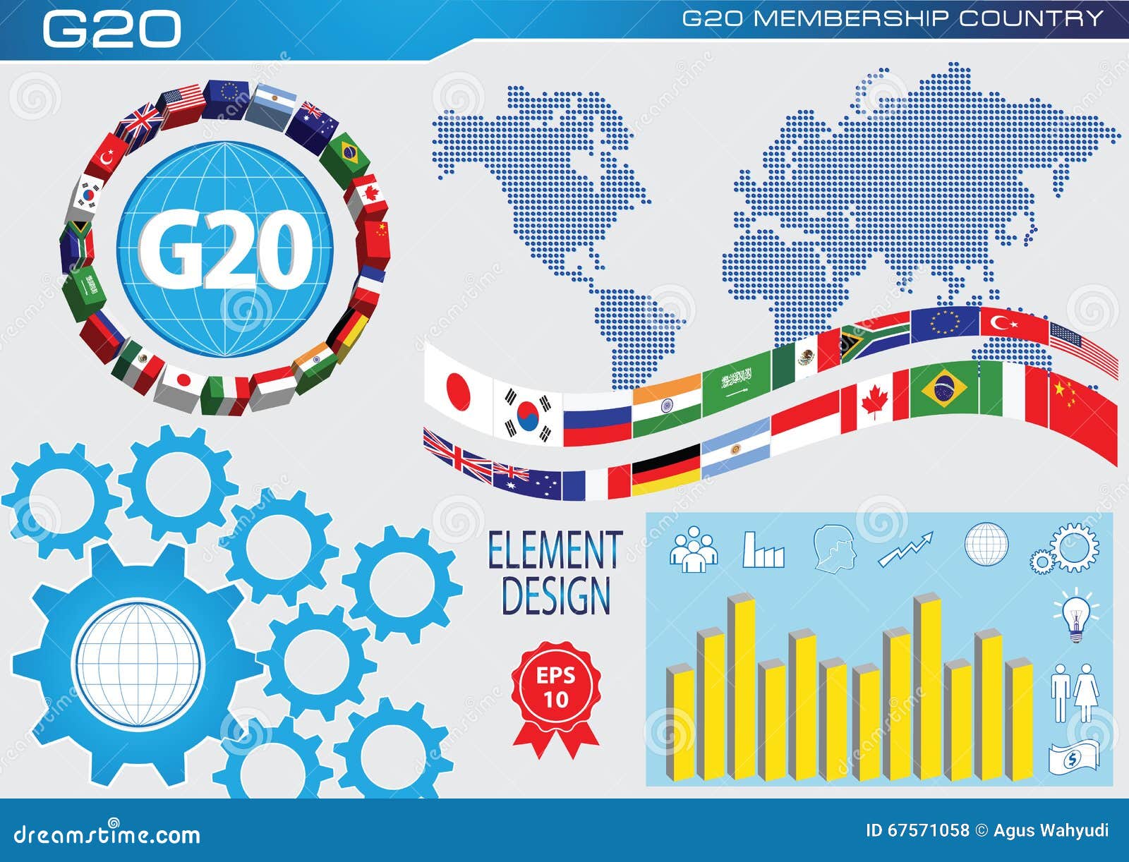 G20 Countries Flags or Flags of the World Element Design Stock ...