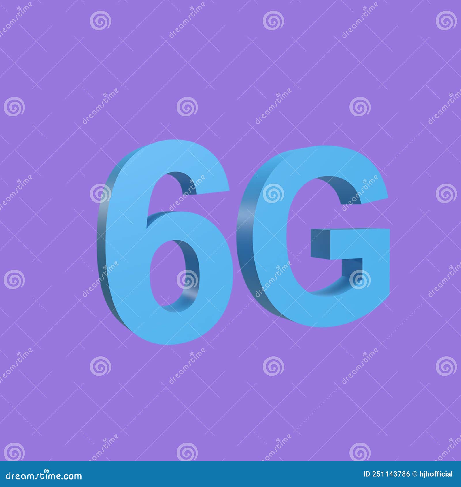 6G 3d Icon Model Cartoon Style Concept. Render Illustration Stock ...
