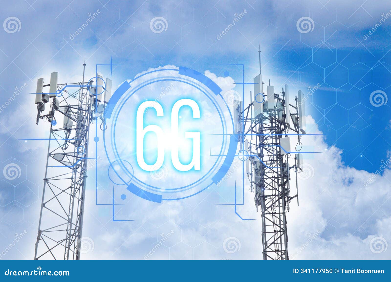 6G Digital Network and Internet of Things on the Signal Tower, 6G ...