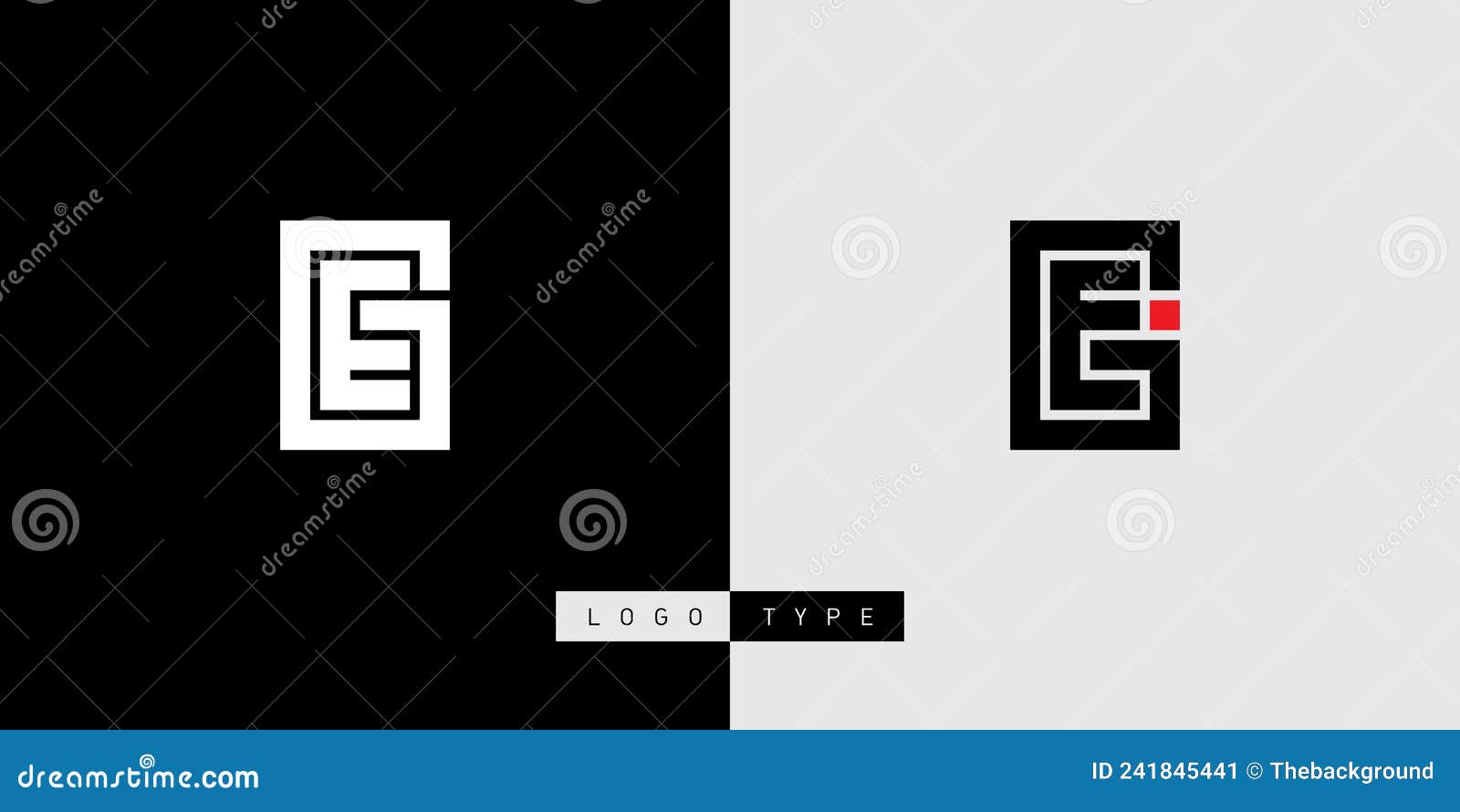G and E - Initials or Logo. GE - Monogram. 2 Types of Logotype. Vector ...