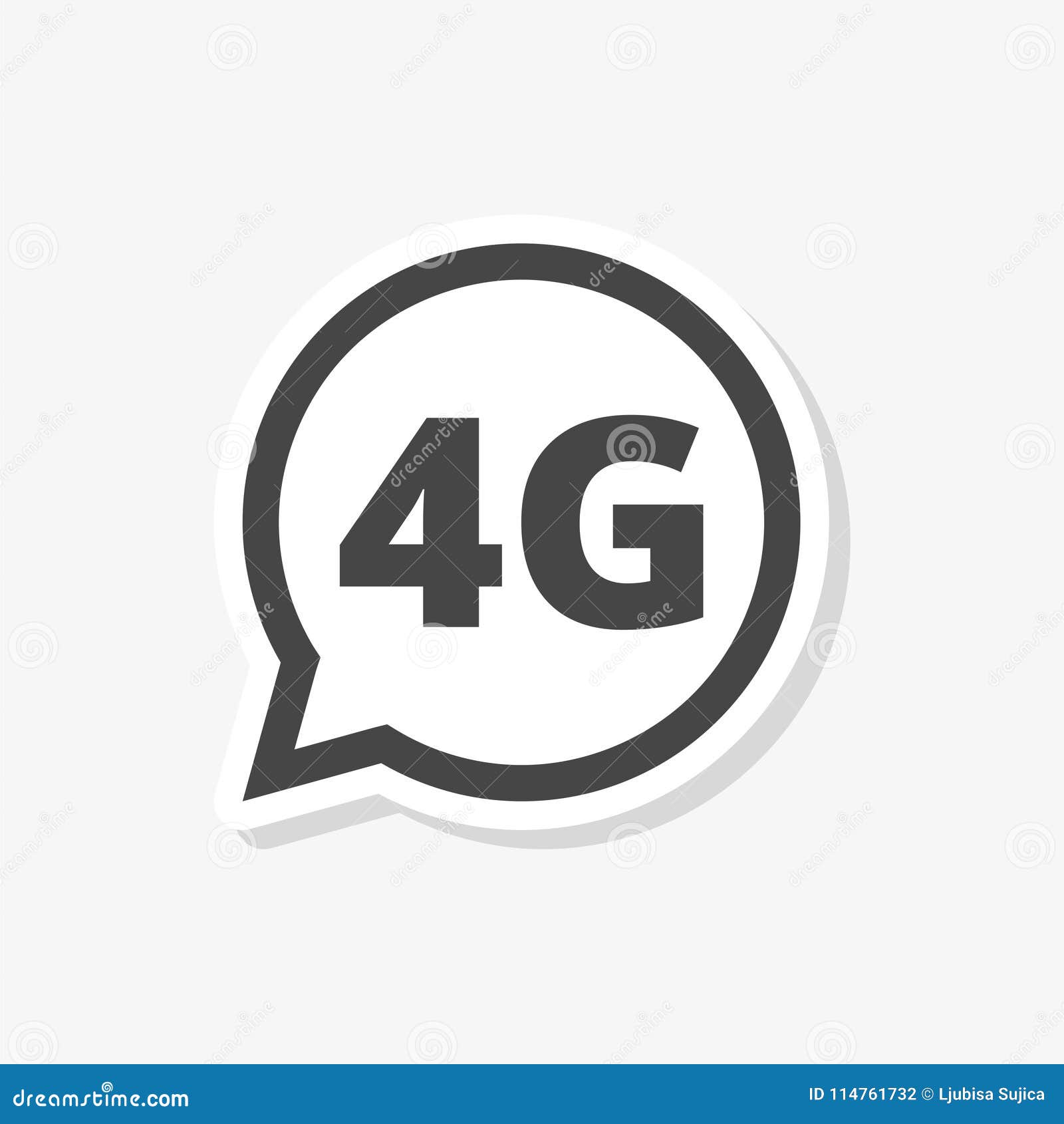 4G Etiqueta Engomada, Icono De La Red 4g, Icono Simple Del Vector ...