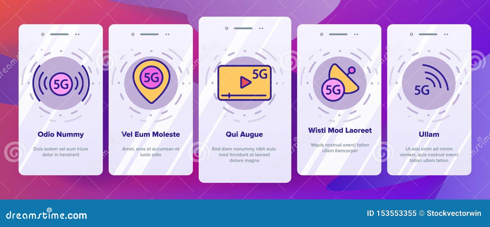 5G Fast Network, Connection To Website Vector Onboarding Stock Vector ...