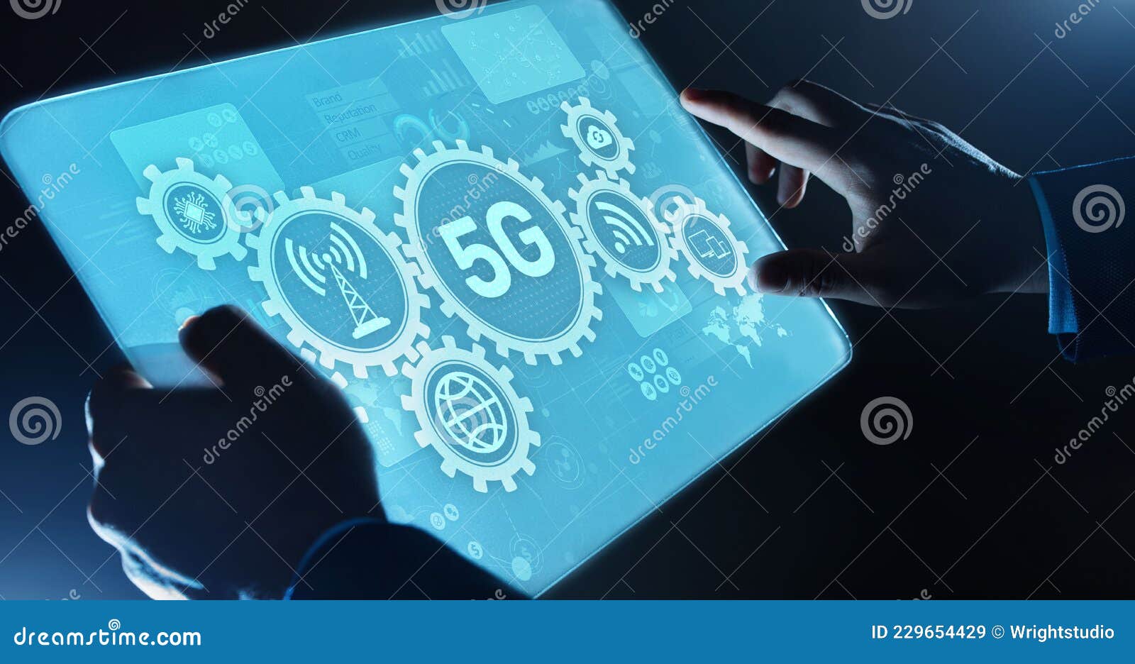 5G Fifth Generation of Mobile Internet. Fast Connection ...