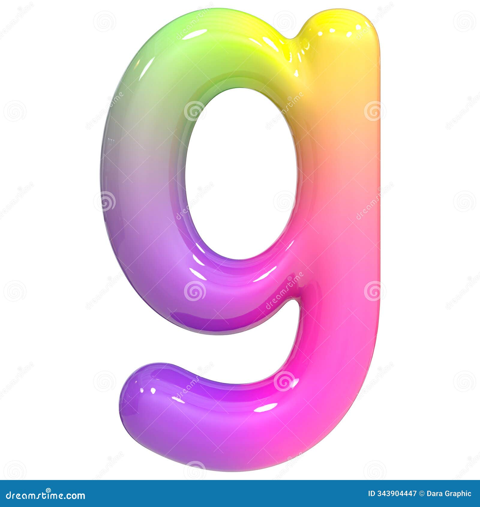 G Font Gradient 3D with White Background Stock Illustration ...