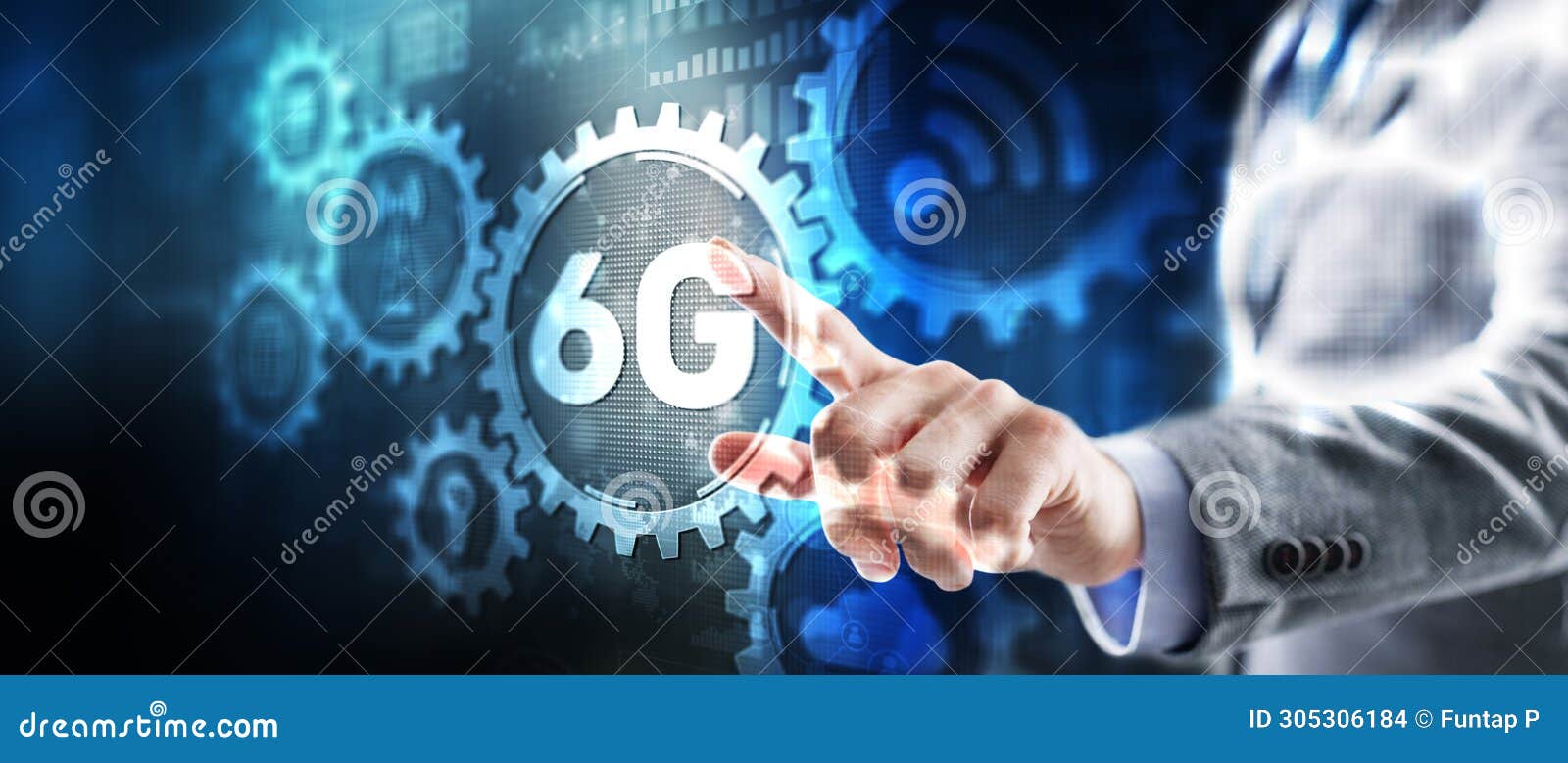 6G Future New Technology Network Wireless Telecommunication Concept ...