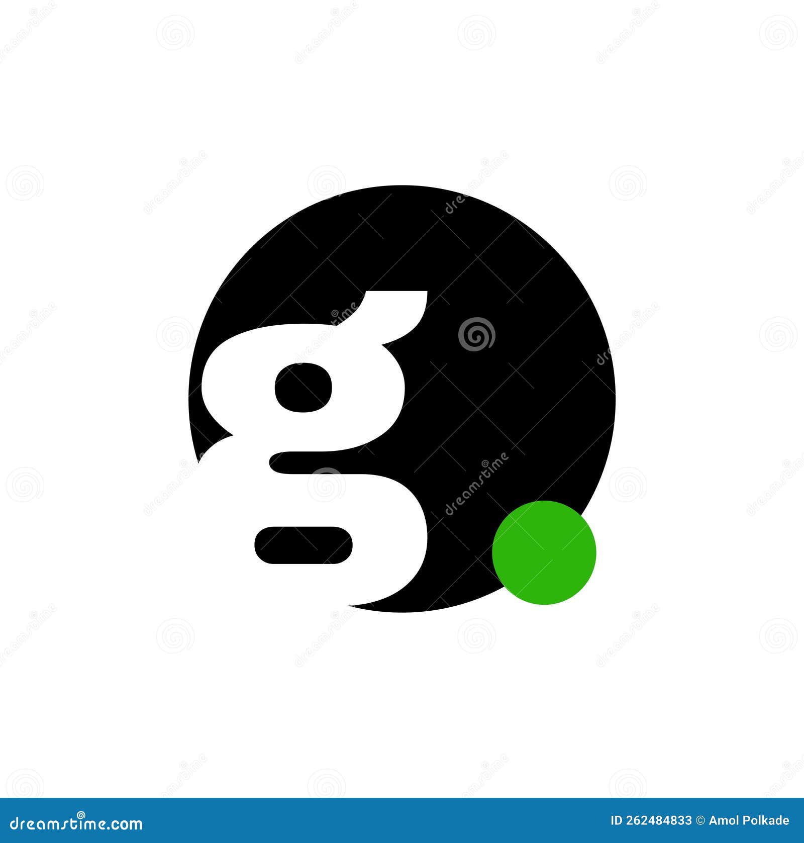 G with Green Dot Vector Icon. G Dot Monogram Stock Illustration ...