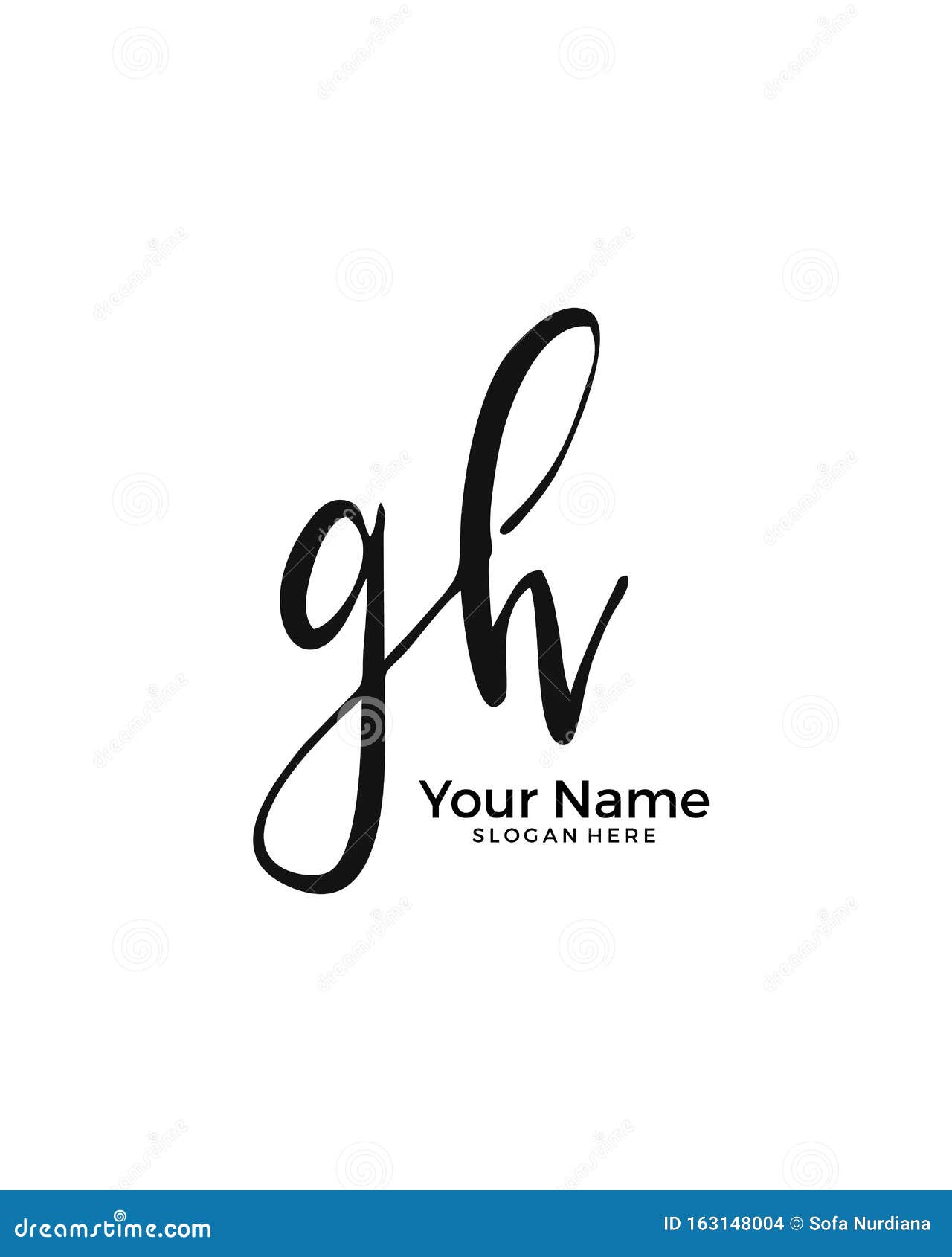 G H GH Initial Logo Signature Vector. Handwriting Concept Logo. Stock ...
