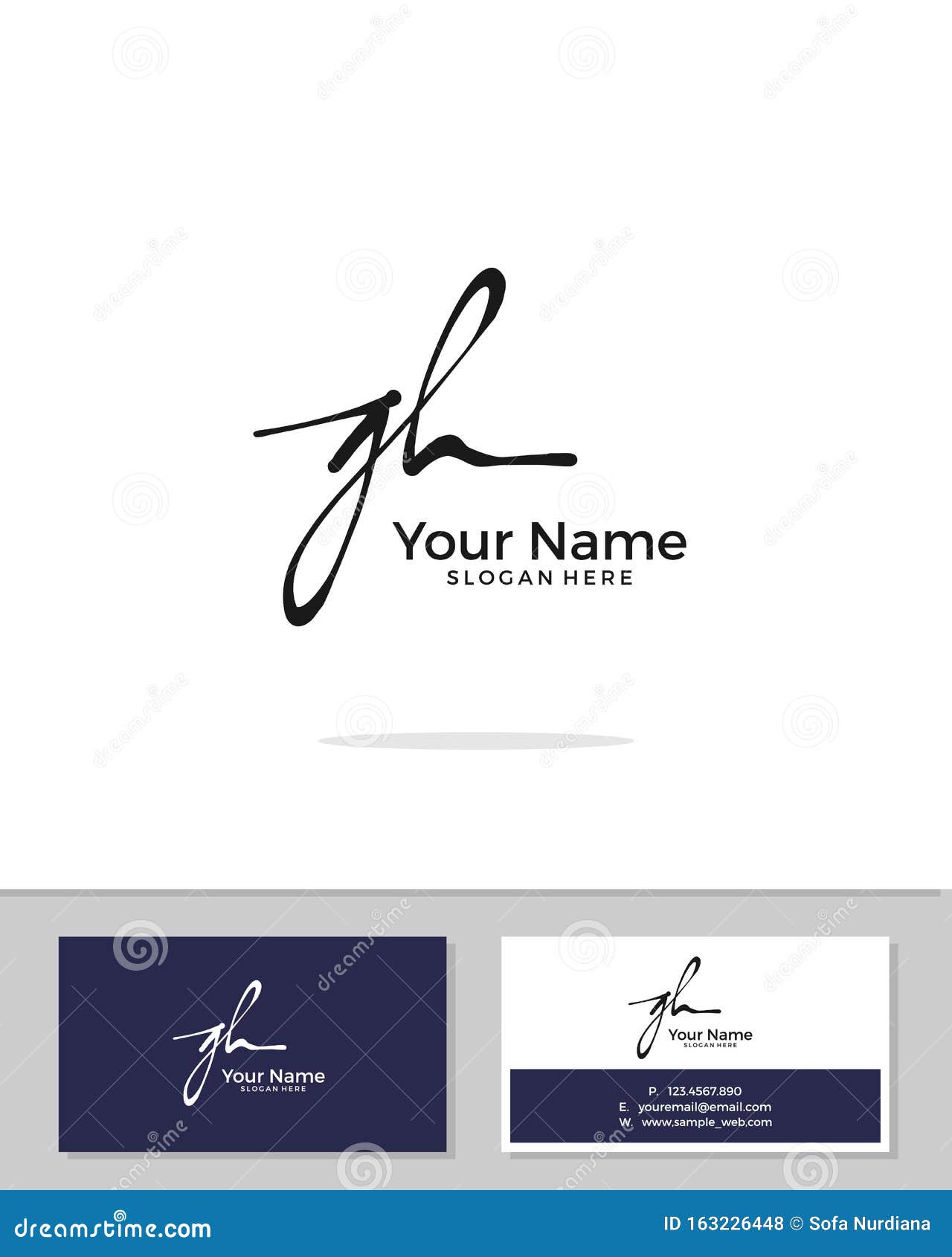 G H GH Initial Logo Signature Vector. Handwriting Concept Logo. Stock ...