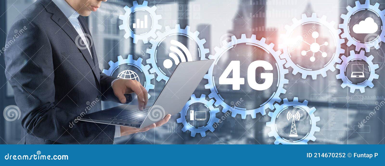 4G High-speed Internet Connection Telecommunication Concept Stock Photo ...