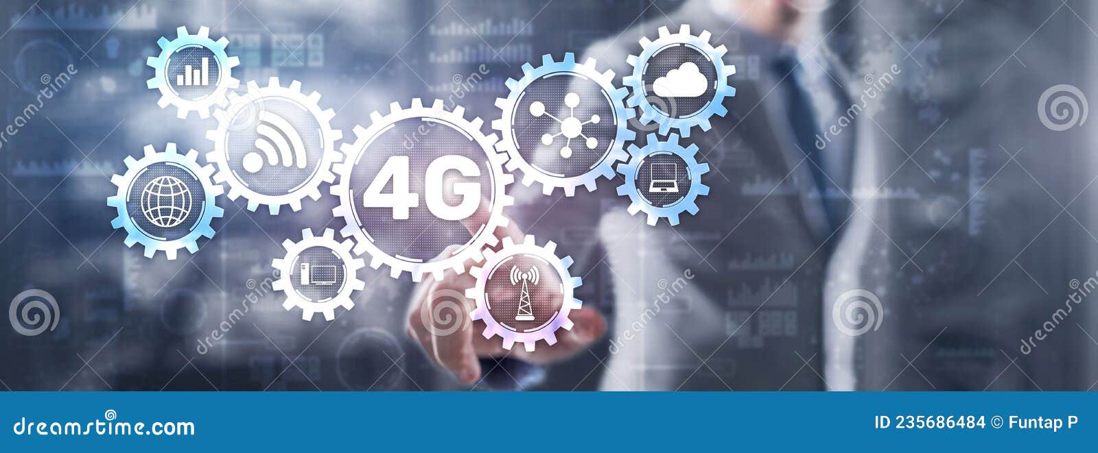 4G High-speed Internet Connection Telecommunication Concept Stock Photo ...