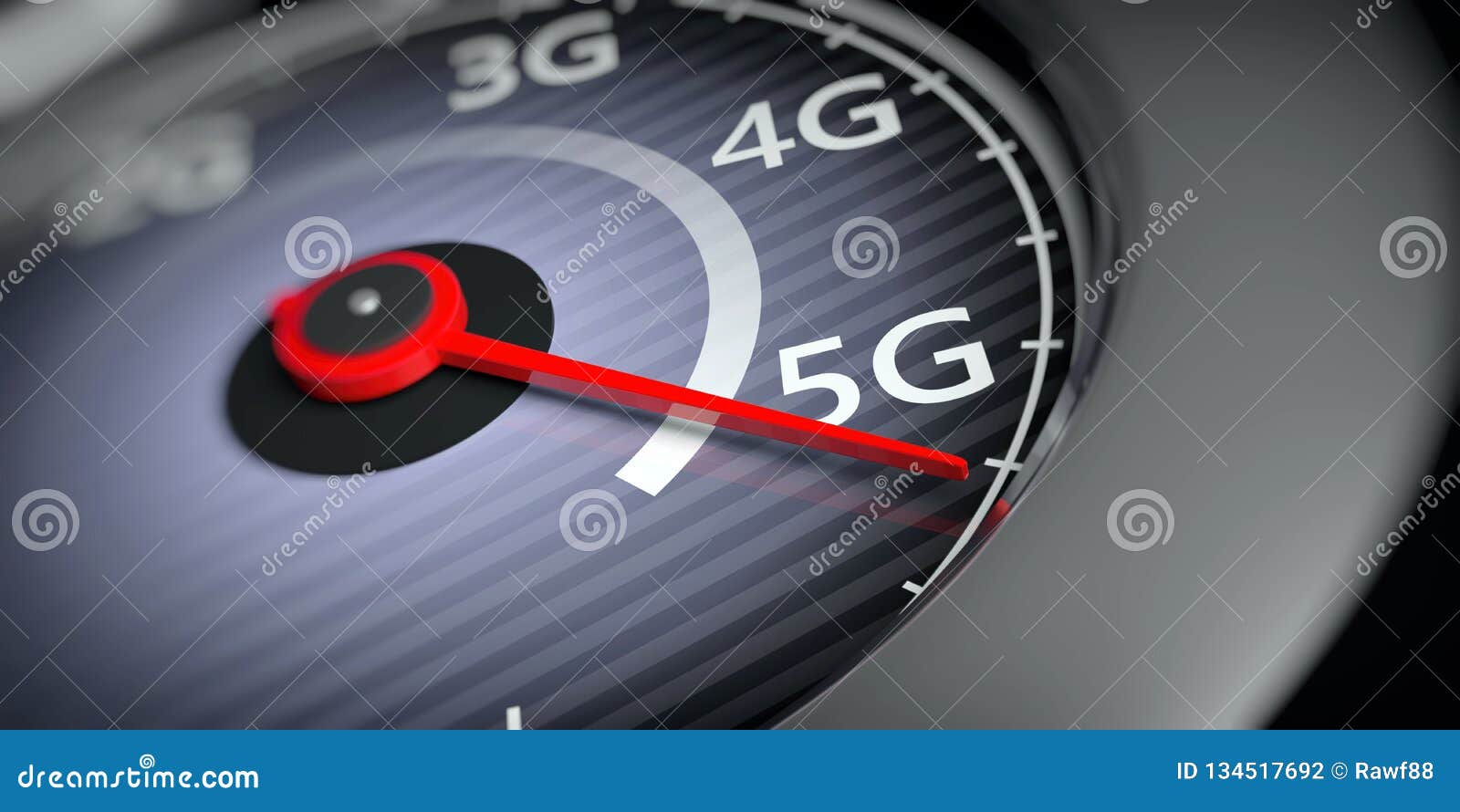 5G High Speed Network Connection. Reaching 5g, Speedometer Closeup View ...