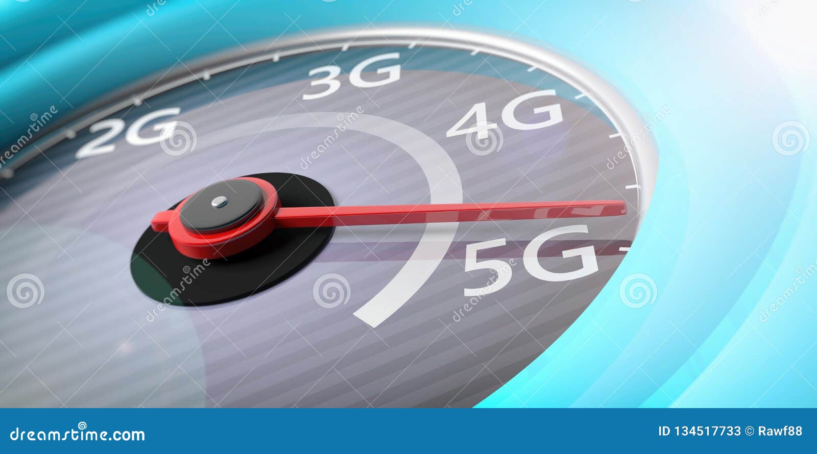 5G High Speed Network Connection. Reaching 5g, Speedometer Closeup View ...