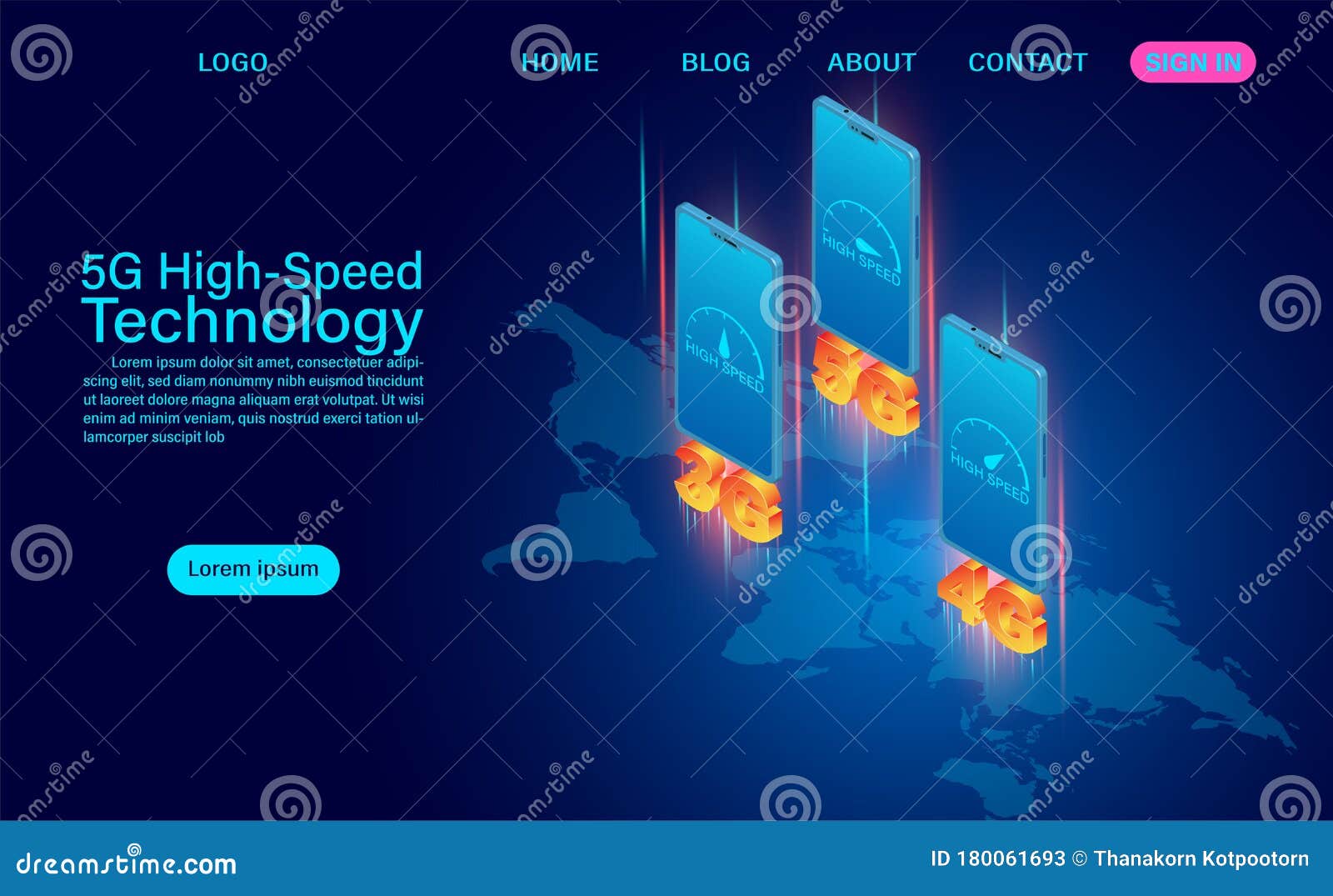 5g High-speed Technology Concept. Network Communication Wireless ...