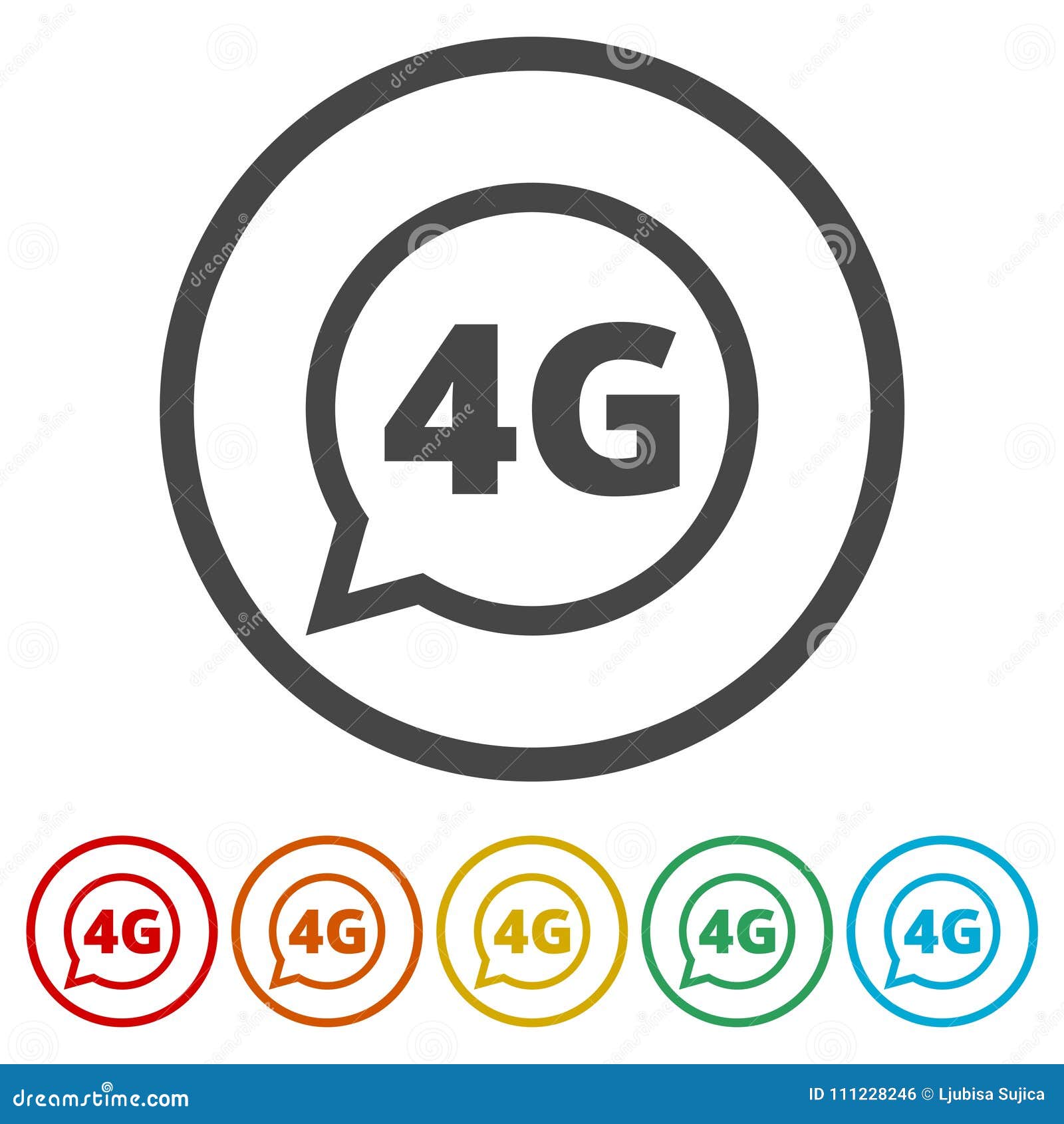 4G Icon, 4g Network Icon, 6 Colors Included Stock Vector - Illustration ...