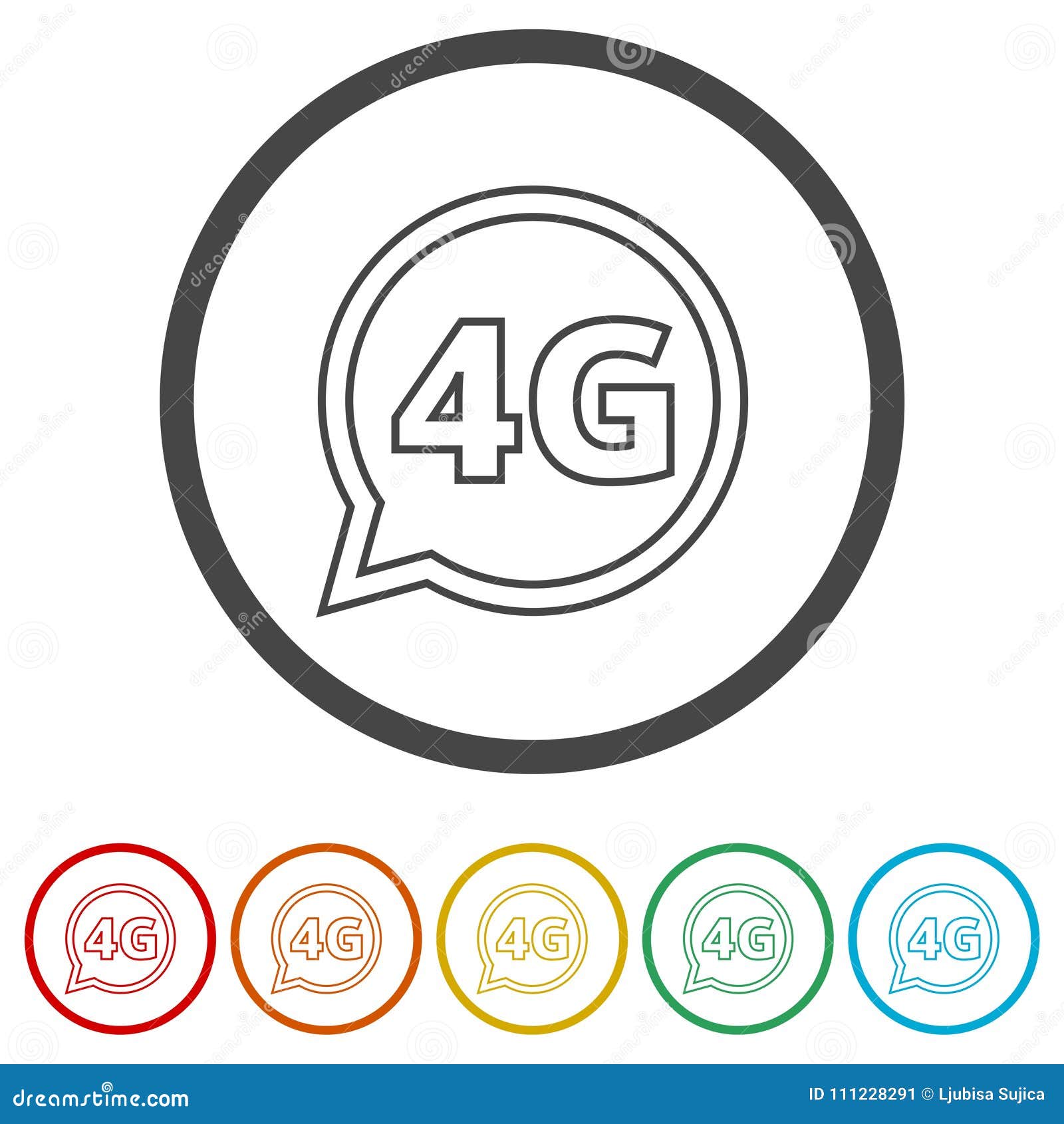 4G Icon, 4g Network Icon, 6 Colors Included Stock Vector - Illustration ...