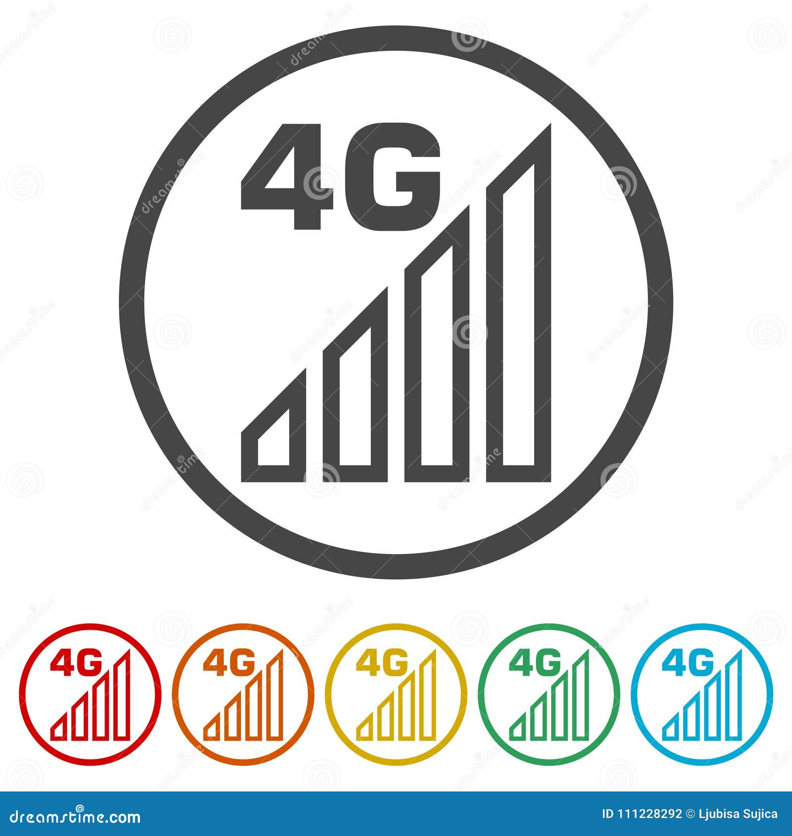 4G Icon, 4g Network Icon, 6 Colors Included Stock Vector - Illustration ...