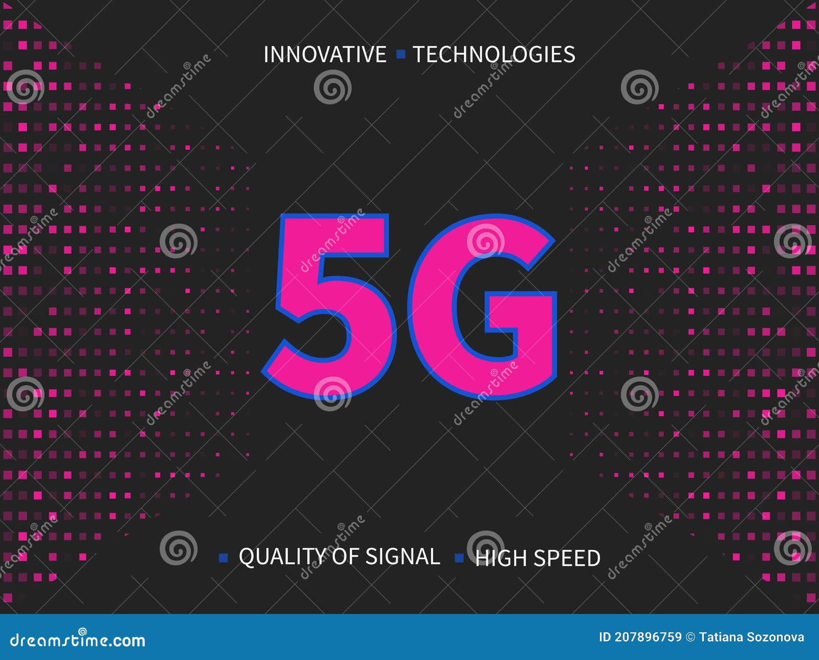 5g Internet Connection Speed Sign on Glittering Abstract Background ...