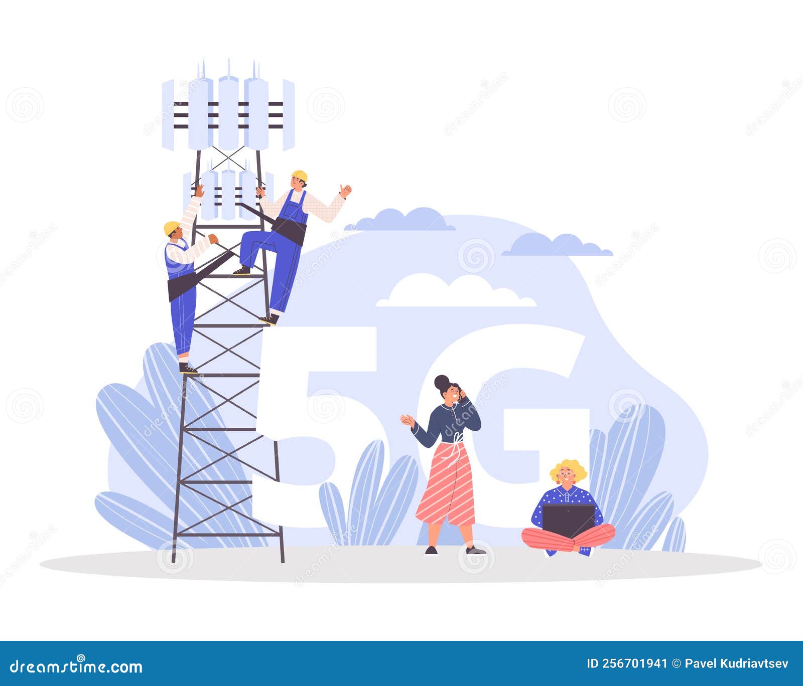 5G Internet Connection Technology Banner Flat Vector Illustration ...